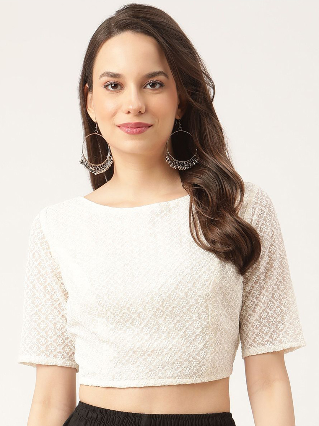 Buy Studio Shringaar Embroidered Short Sleeve Saree Blouse - Saree ...