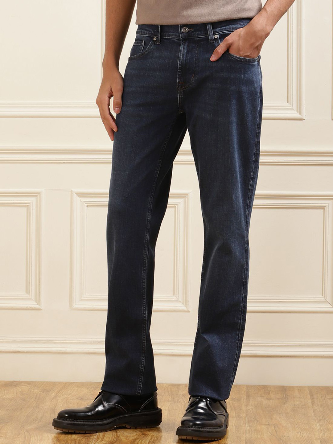 Buy 7 For All Mankind Men Regular Fit Mid Rise Jeans - Jeans for Men ...