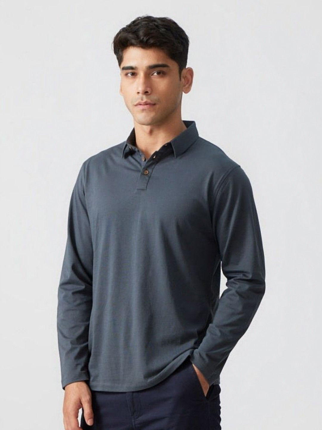 Buy Creatures Of Habit Men Pima Long Sleeve Polo Tshirt - Tshirts for Men 30564807 | Myntra