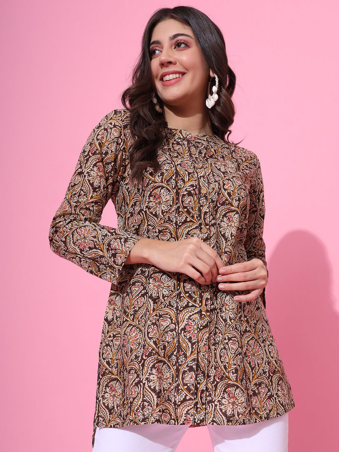 Buy KALINI Print Cotton Longline Top - Tops for Women 30552159 | Myntra