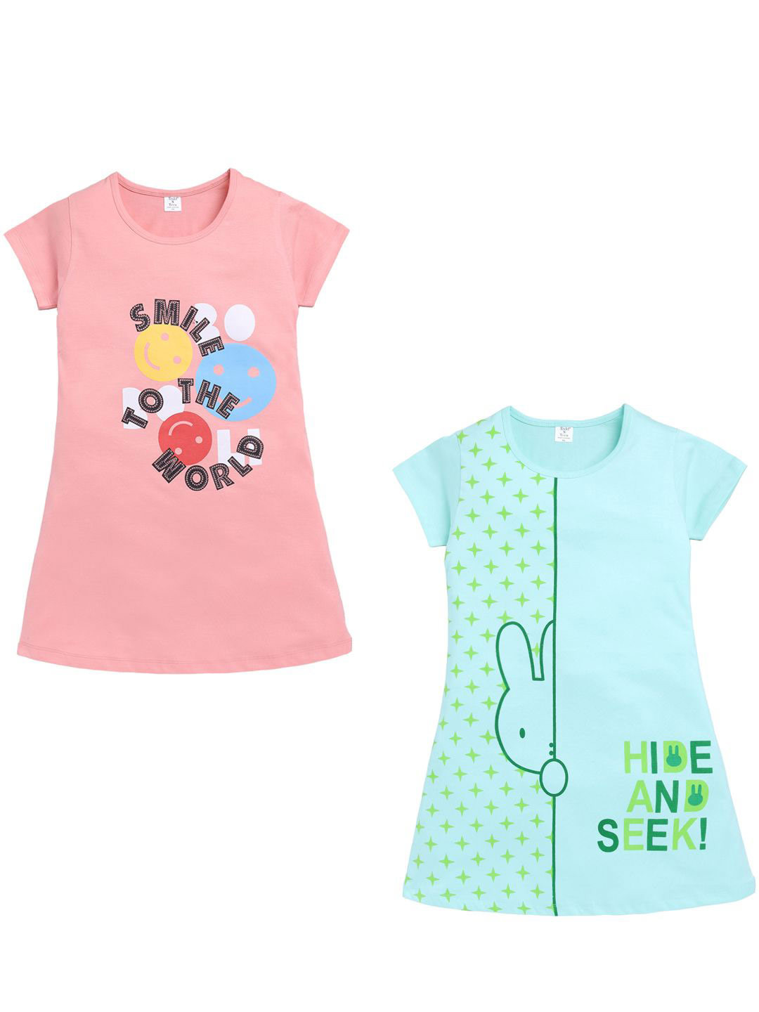 Buy Todd N Teen Girls Cotton Graphic Printed Nightdress - Nightdress ...