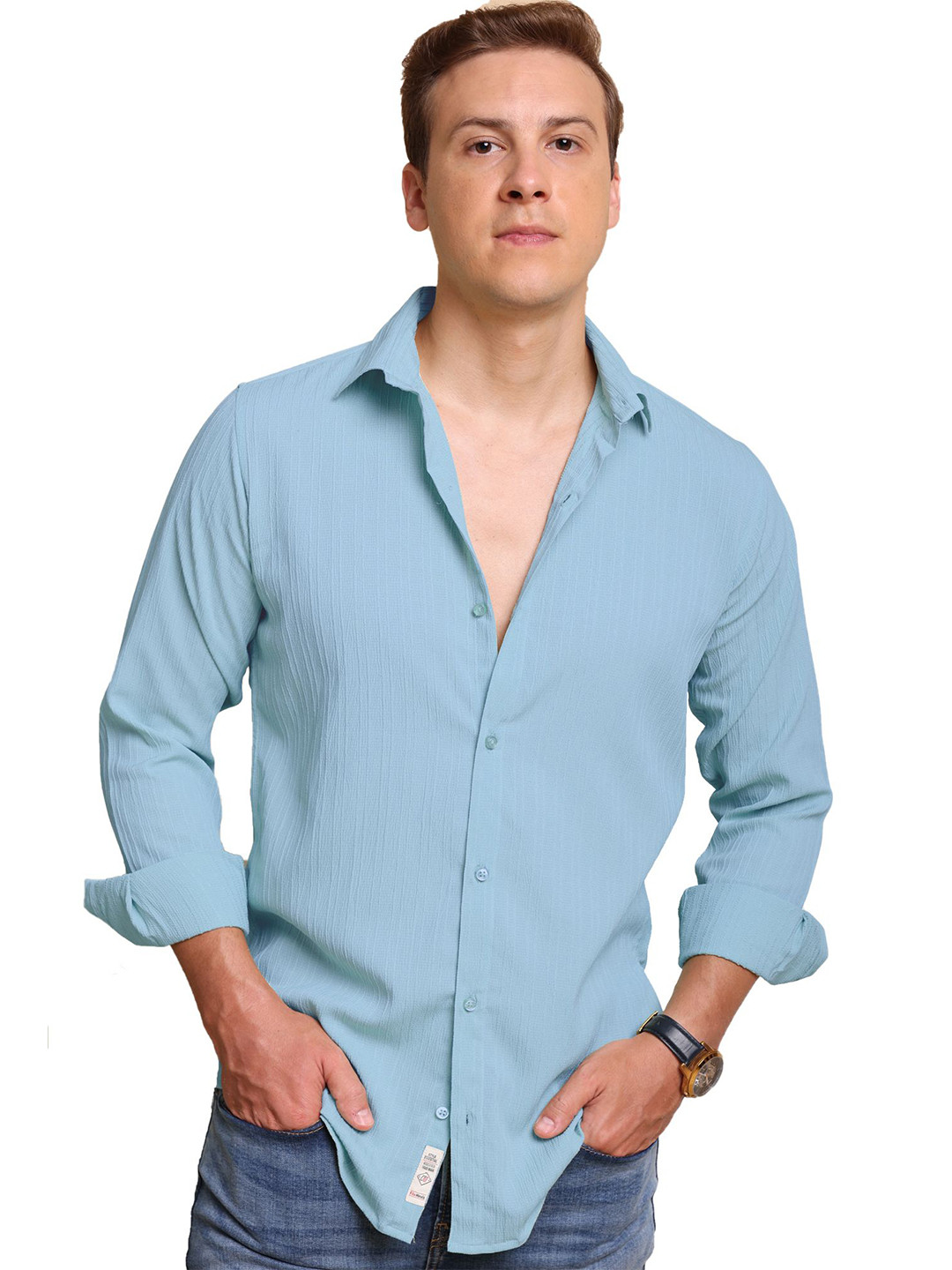 Buy FILO HEVIS Men Popcorn Self Striped Shirt - Shirts for Men 30559752 ...