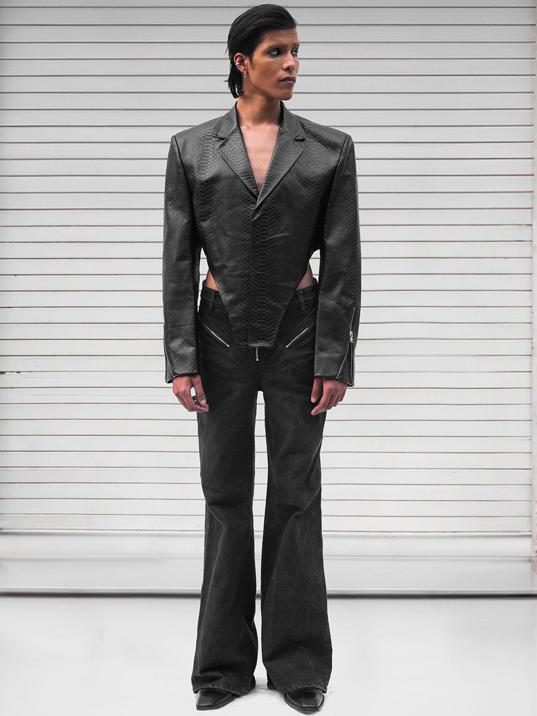 Buy ALTER X Speed Textured Leather Single Breasted Tailored Fit Party ...