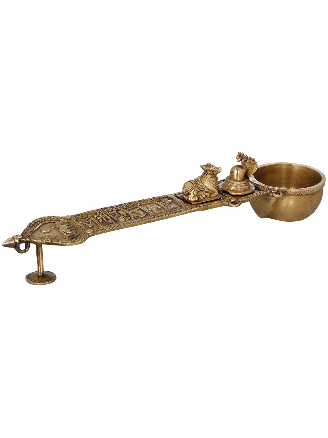 Buy Exotic India 23" Large Size Nandi & Shiva Linga Ritual Spoon ...