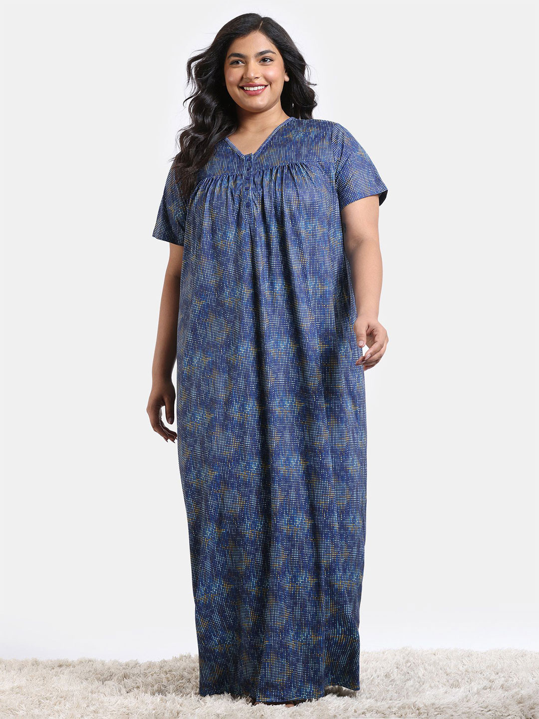 Buy Zivame Women Printed Maxi Nightdress - Nightdress for Women ...