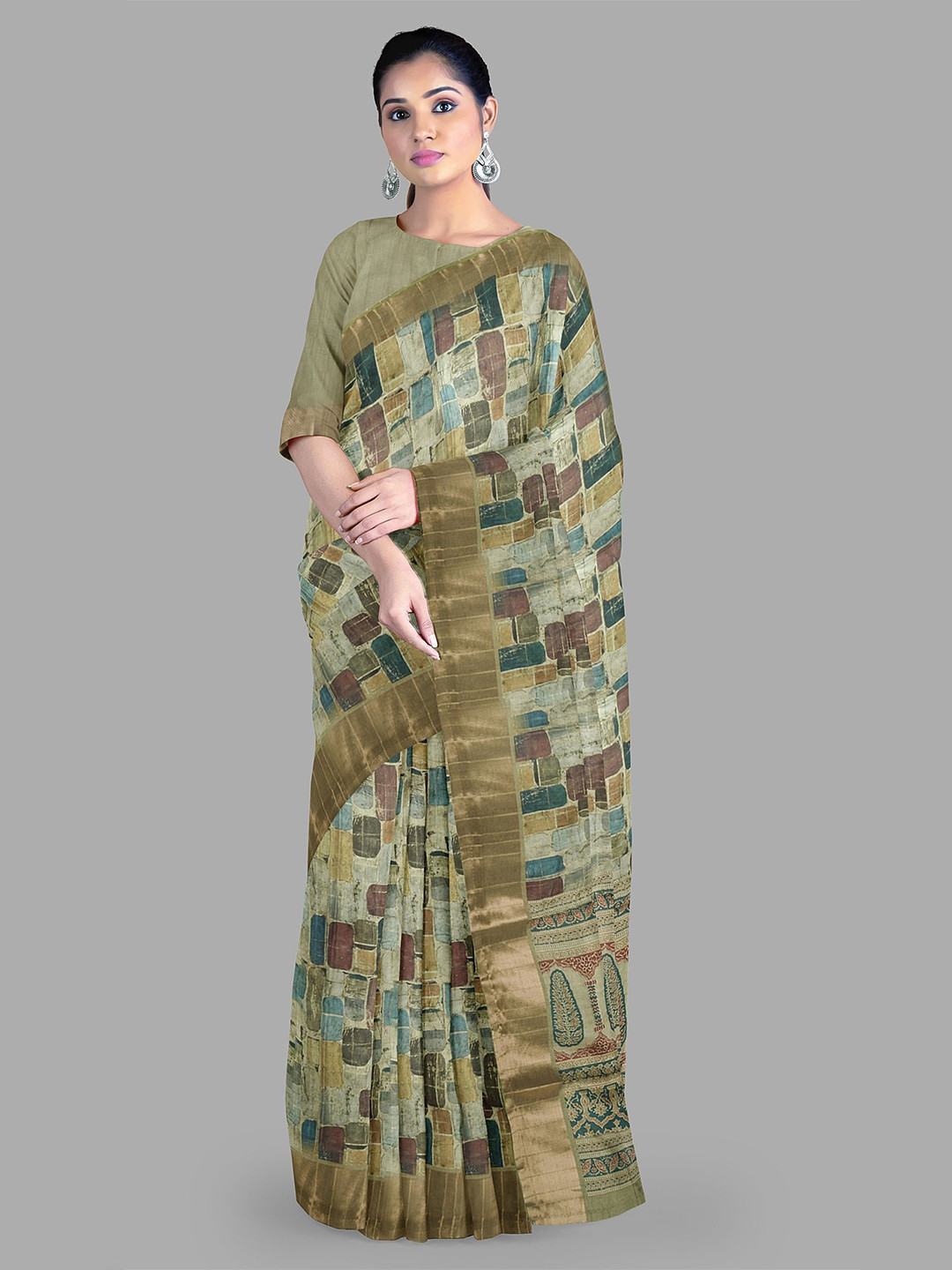 Buy The Chennai Silks Zari Abstract Woven Design Banarasi Saree ...
