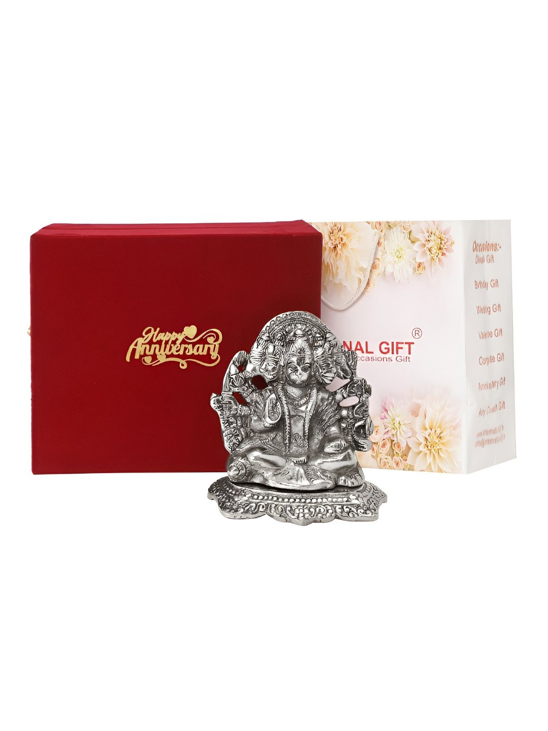 Buy INTERNATIONAL GIFT Silver Toned Panchmukhi Hanuman God Idol ...