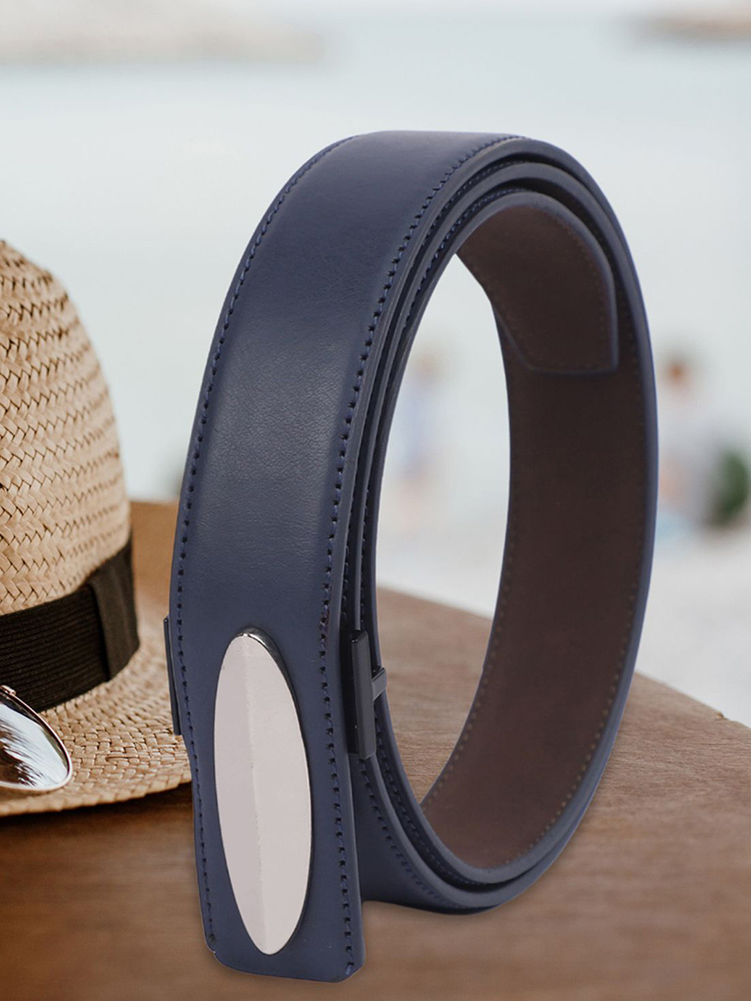 Buy KEZRO Men Solid Push Pin Closure Formal Belt - Belts for Men ...