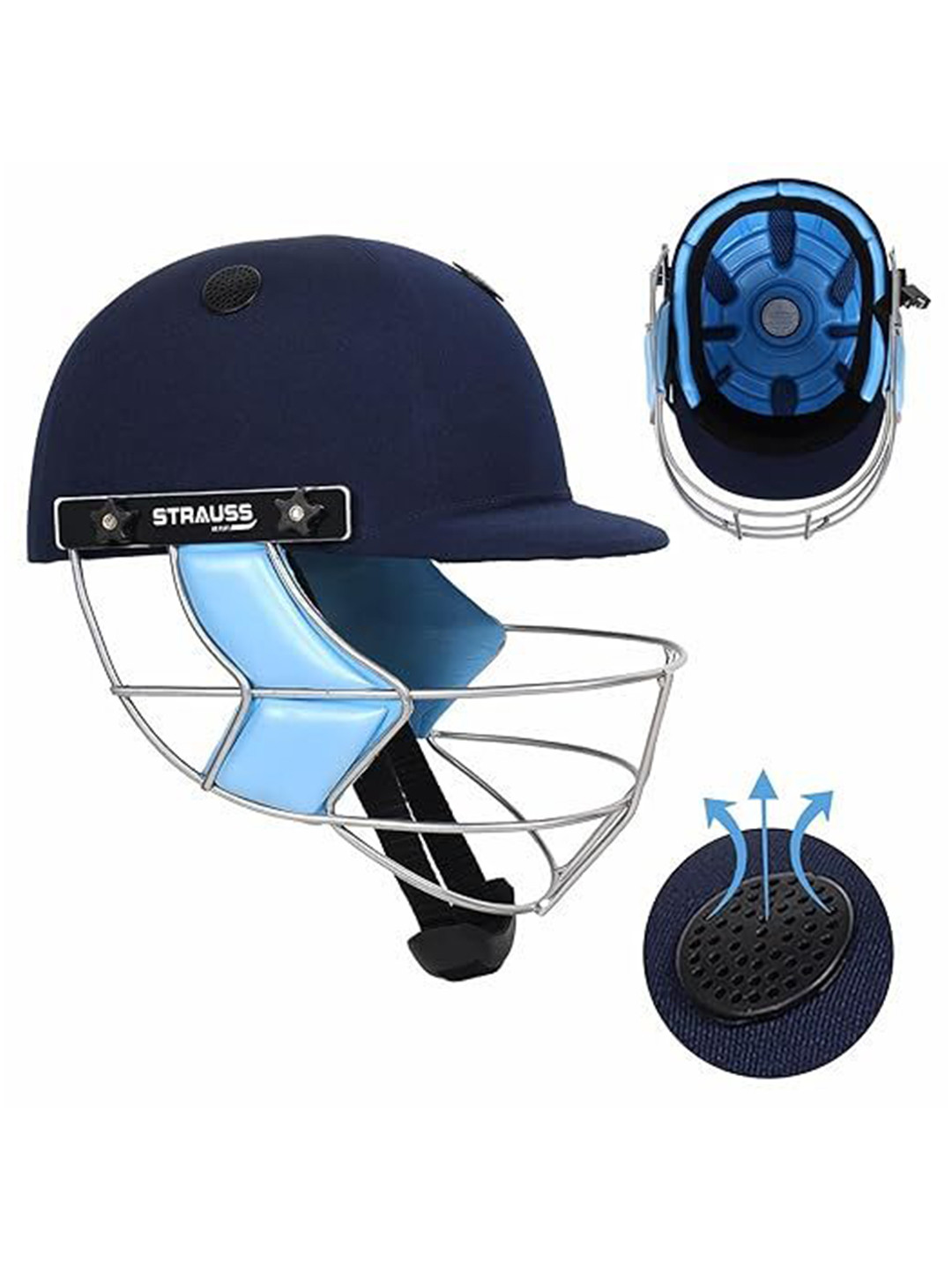 Buy STRAUSS Steel Grill Cricket Helmet With Adjustable Straps - Helmets ...