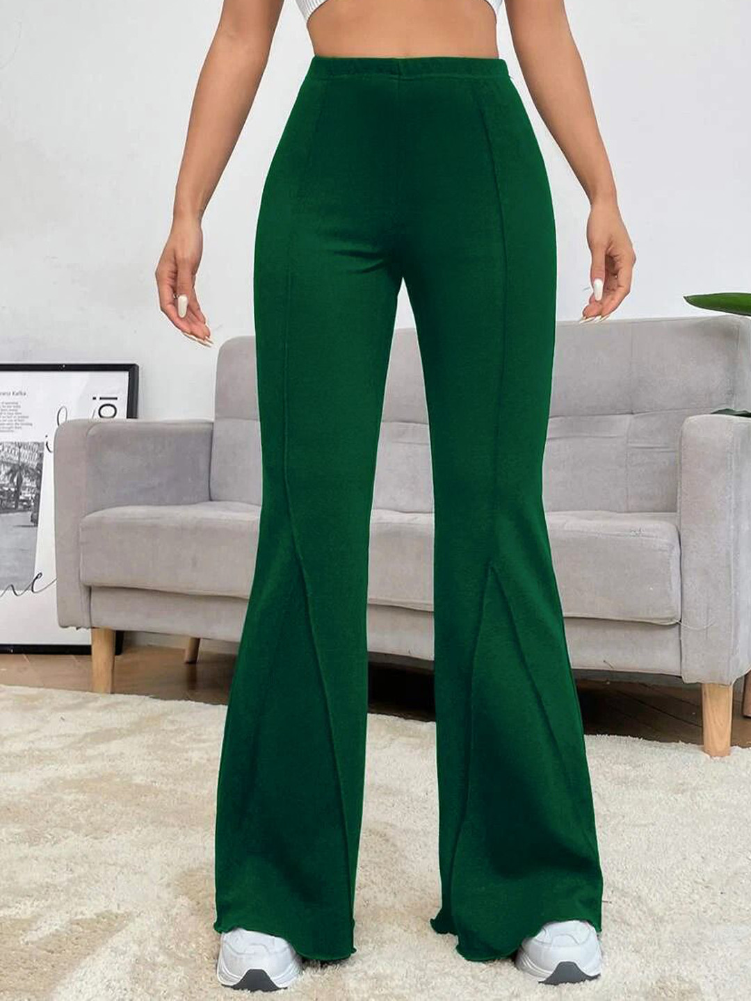 Buy Stylecast X Slyck Women Solid Wrinkle Free Trouser - Trousers for ...