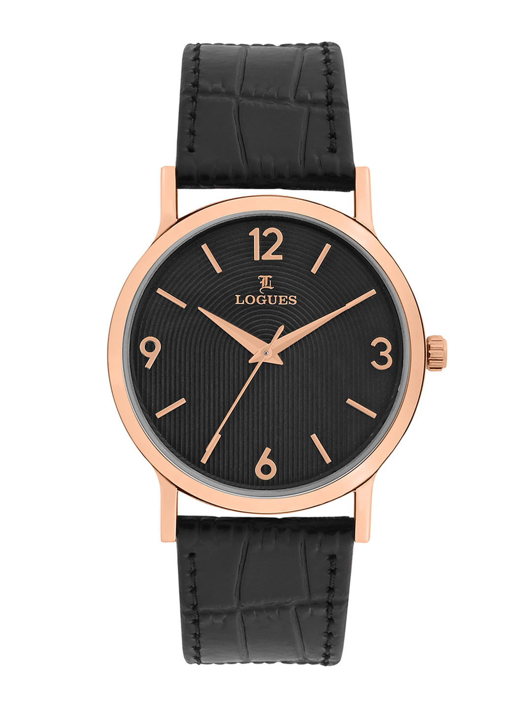 Buy L LOGUES Men Brass Dial & Leather Textured Straps Analogue Watch G ...