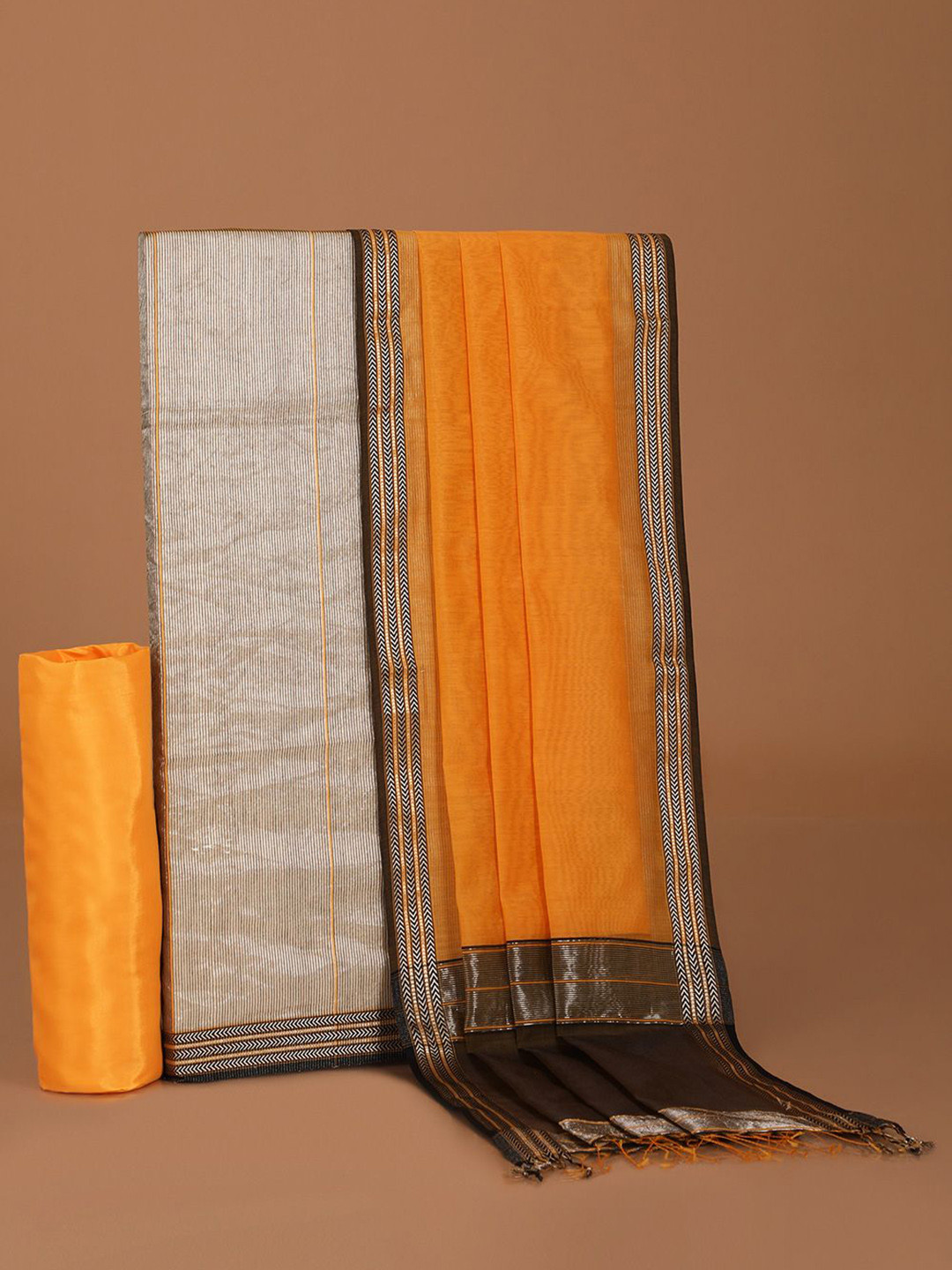 Buy Taneira Striped Woven Design Pure Silk Tissue Unstitched Dress ...