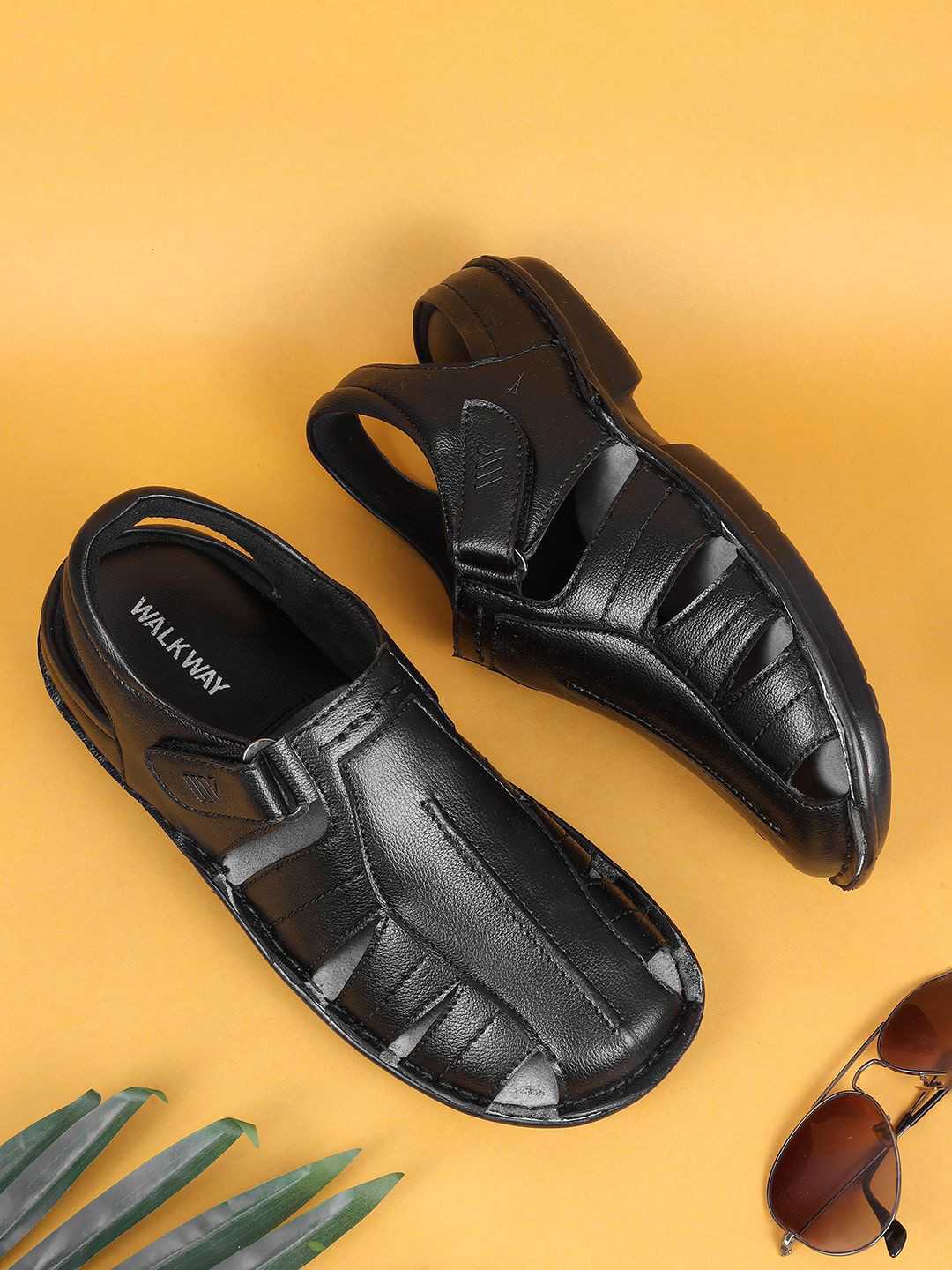 Buy WALKWAY By Metro Men Velcro Comfort Sandals - Sandals for Men ...