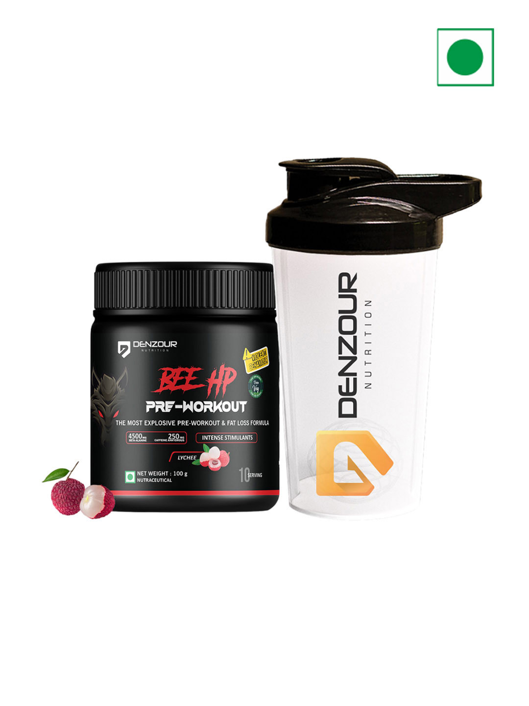 Buy DENZOUR NUTRITION Pre Workout Lychee 100 Gms - Pre Or Post Workout ...