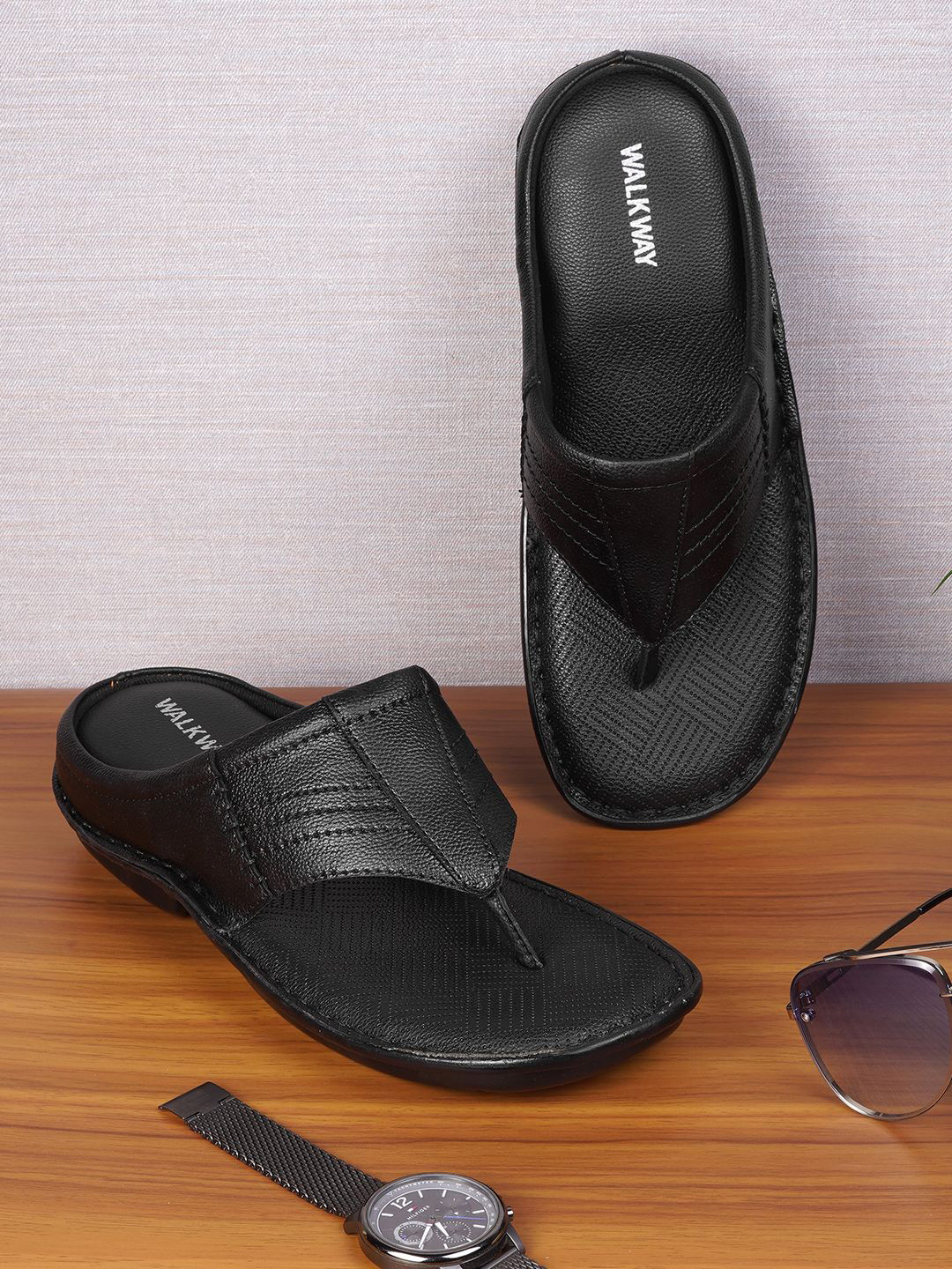Buy WALKWAY By Metro Men T Strap Comfort Sandals - Sandals for Men ...