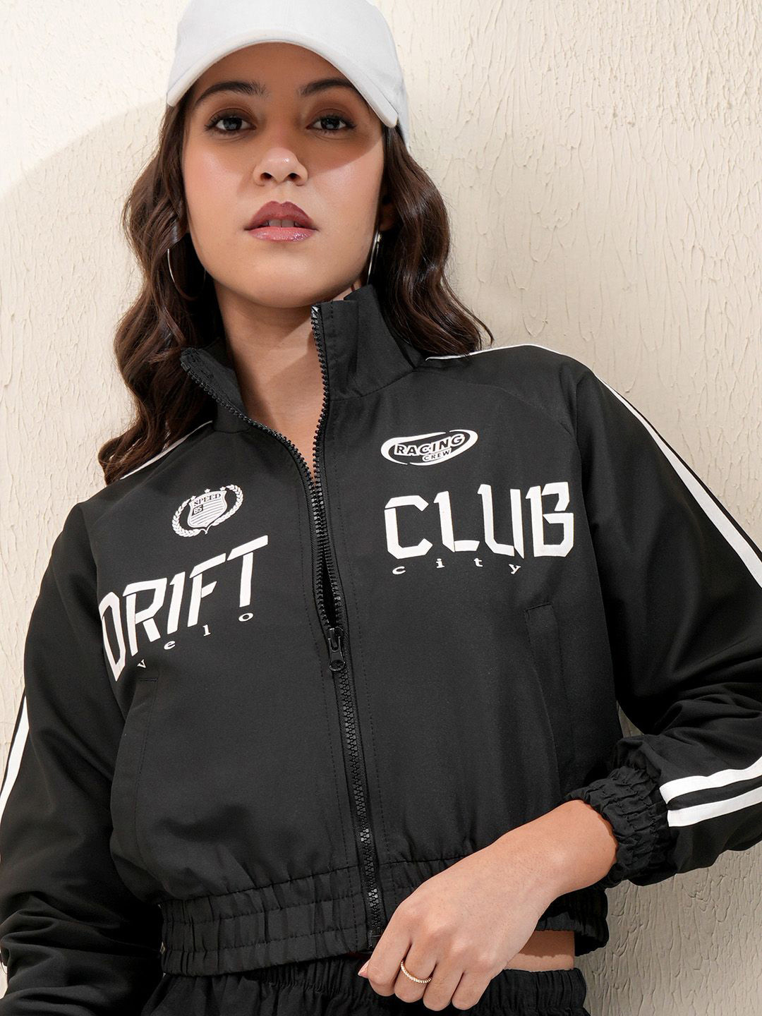 Buy Tokyo Talkies Women Typography Printed Crop Bomber Jacket - Jackets ...