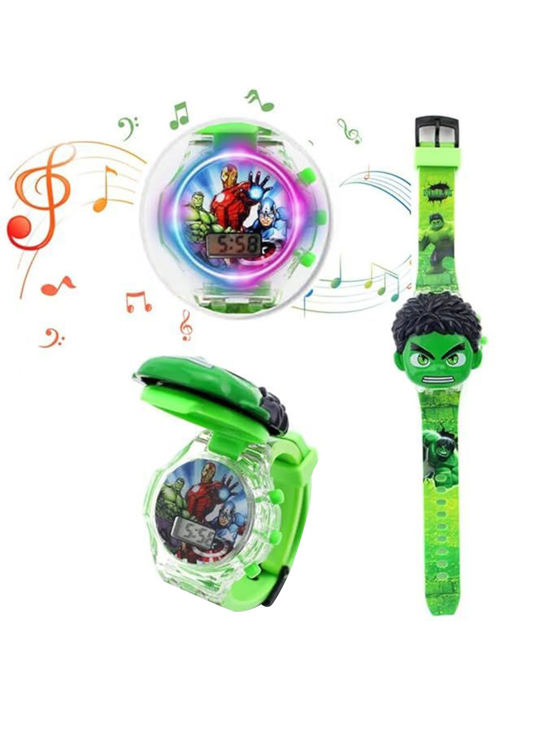 Buy SWADESI STUFF Unisex Kids Printed Dial & Straps Digital Multi ...