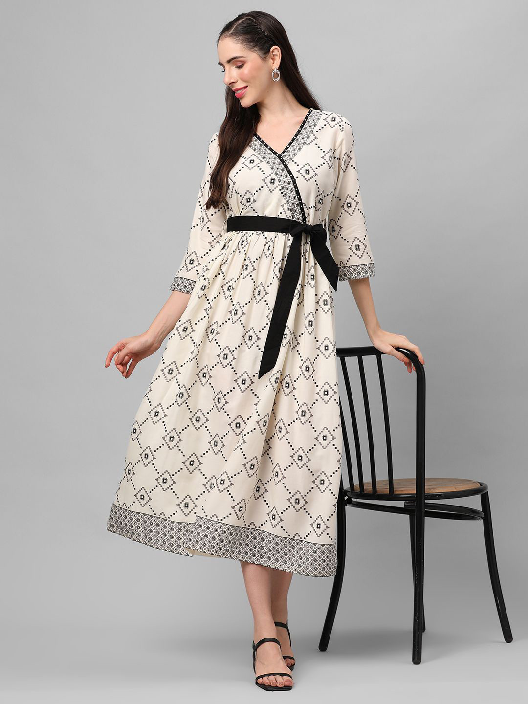 Buy Shree Print Liva Fit & Flare Maxi Dress - Dresses for Women ...