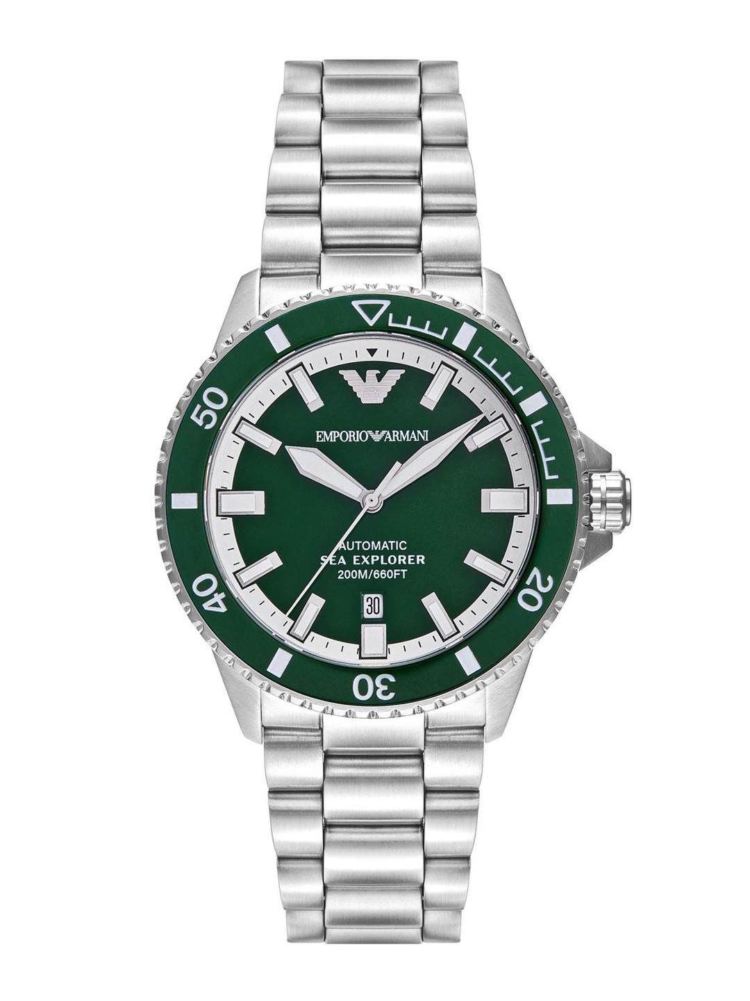 Buy Emporio Armani Men Patterned Dial Analogue Automatic Motion Powered ...