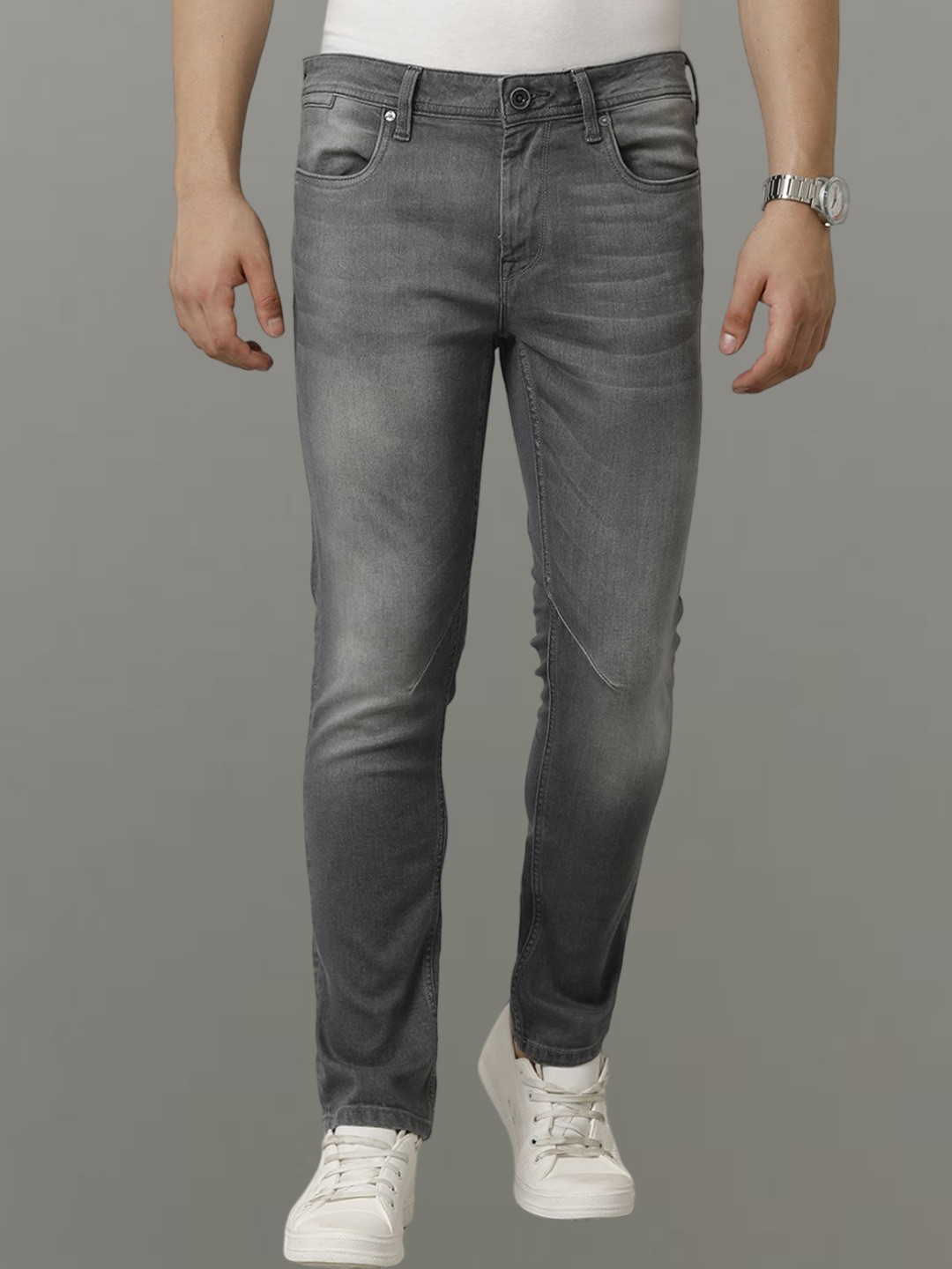 Buy Voi Jeans Men Skinny Fit Mid Rise Heavy Fade Stretchable Jeans ...