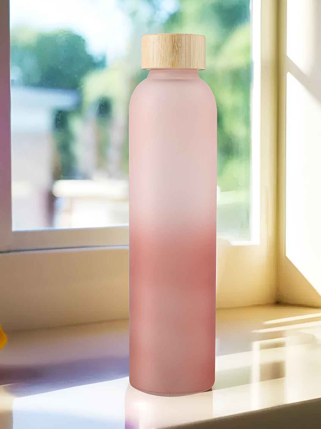Buy UMAI Pink & Beige Single Glass Solid Water Bottle - Water Bottle ...