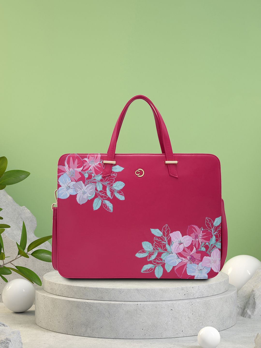 Buy Caprese Shanaya Women Burgundy Large 14 Inch Laptop Bag - Laptop ...