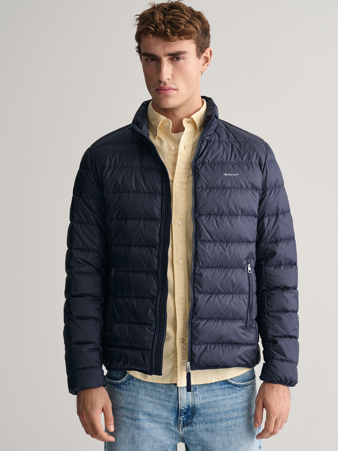 Buy GANT Men Solid Stand Collar Puffer Jacket - Jackets for Men ...