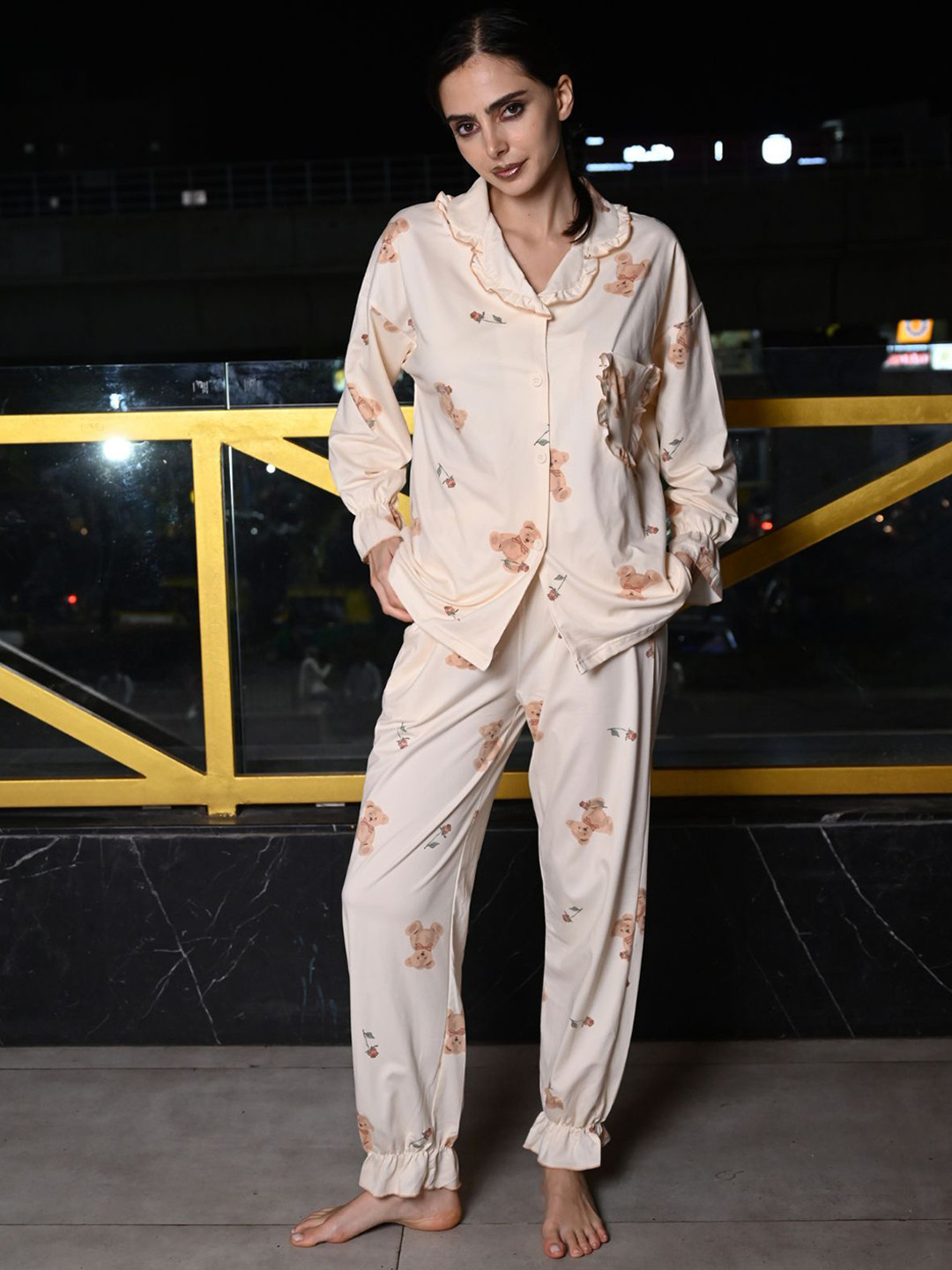 Buy ODETTE Women Graphic Printed Night Suit - Night Suits for Women ...