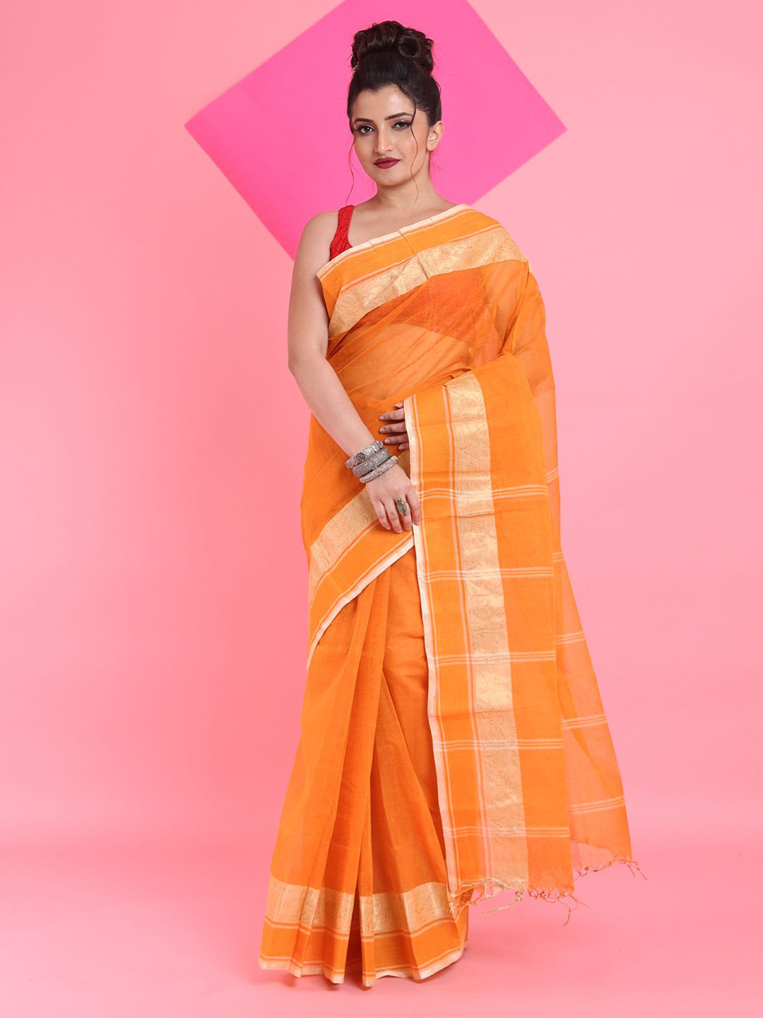 Buy Arhi Woven Design Pure Cotton Taant Saree - Sarees for Women ...