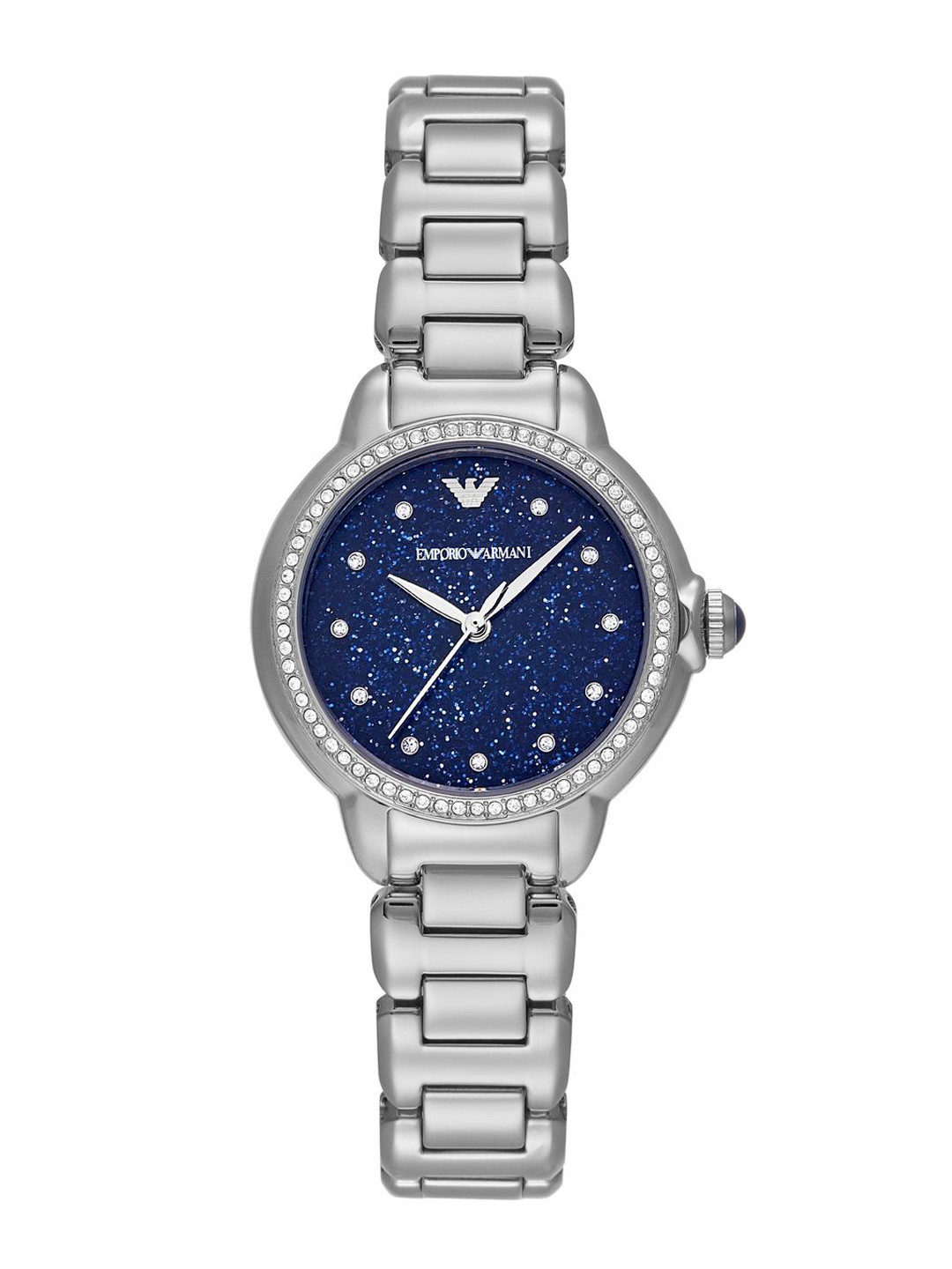 Buy Emporio Armani Women Embellished Dial & Stainless Steel Straps ...