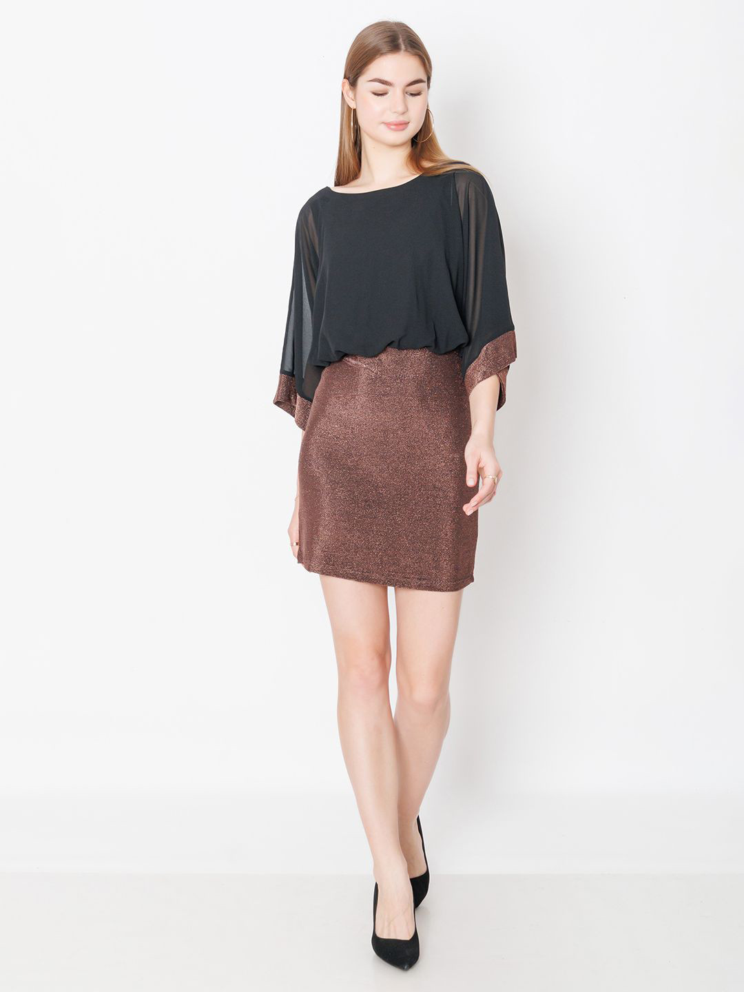 Buy Zink London Colourblocked Blouson Dress - Dresses for Women ...