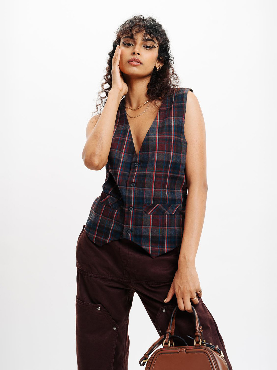 Buy FREAKINS Checked Cotton High Low Crop Top - Tops for Women 30656389 ...