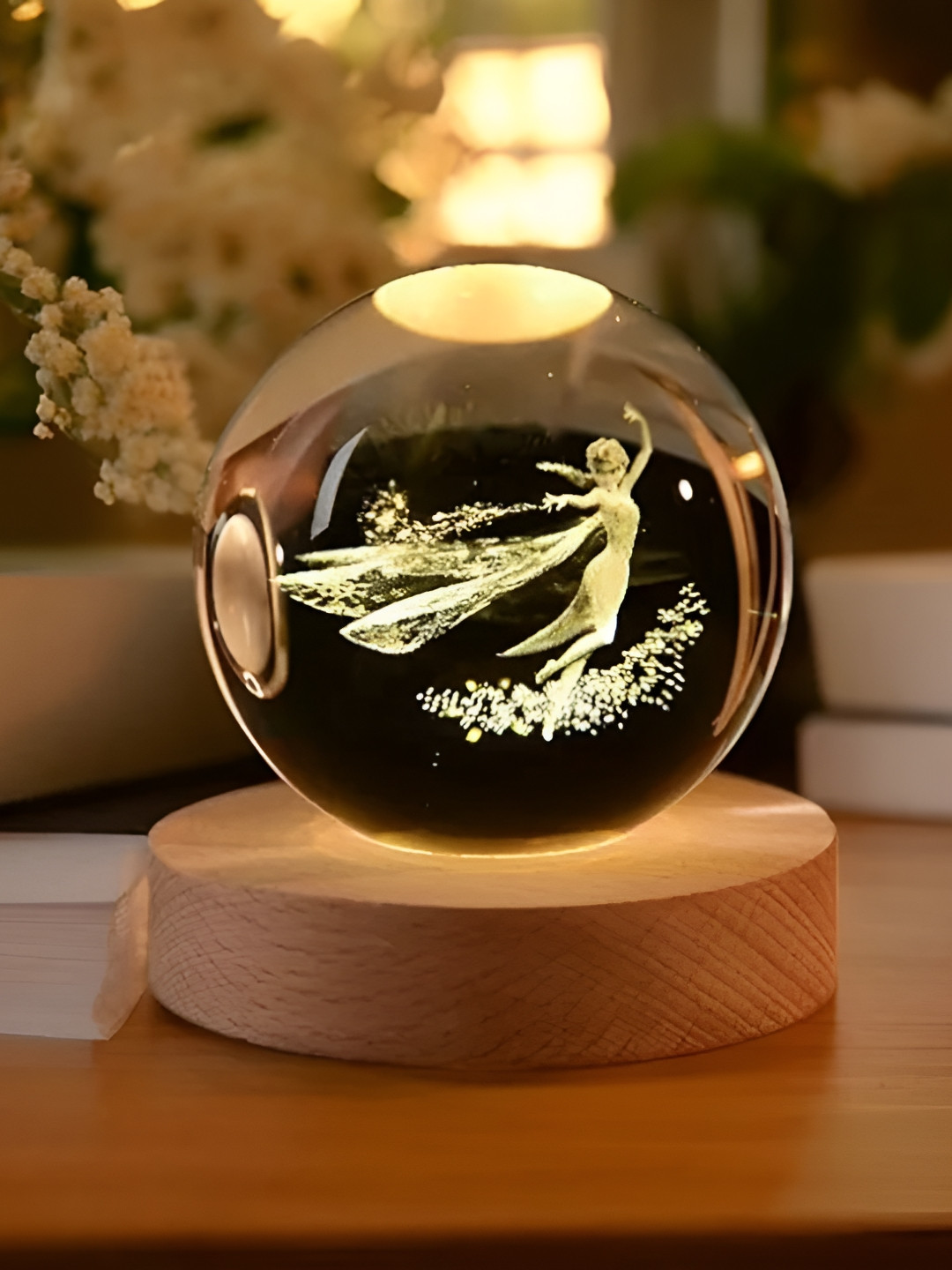 Buy XERGY Transparent Glass Contemporary Spherical Table Lamp - Table ...