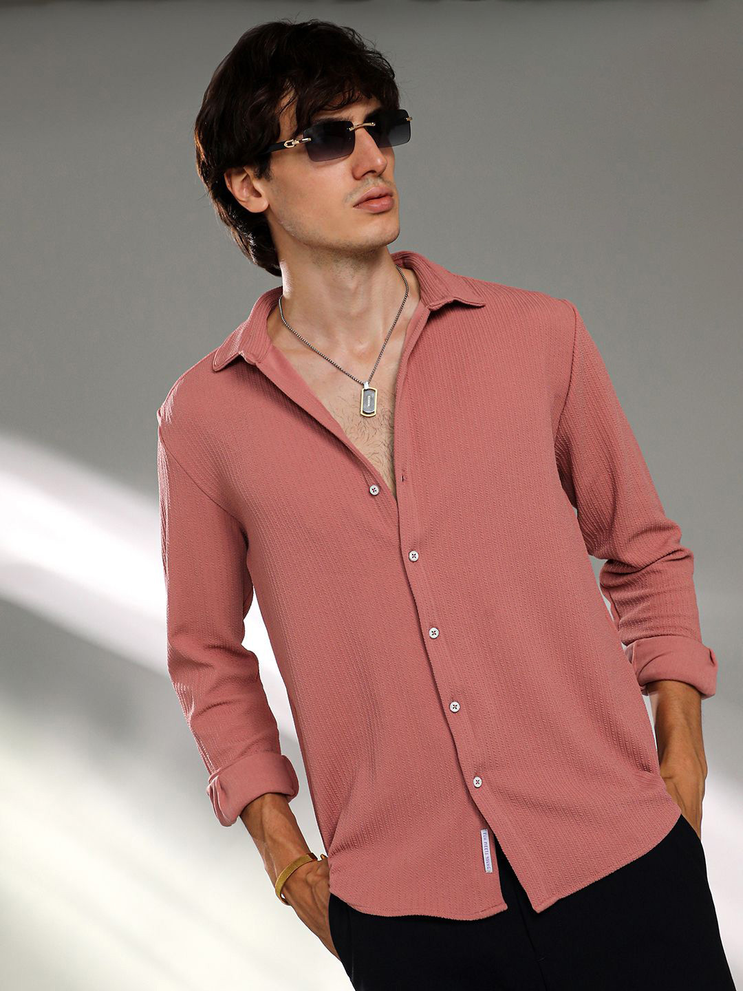 Buy Campus Sutra Men Comfort Spread Collar Solid Casual Shirt - Shirts ...