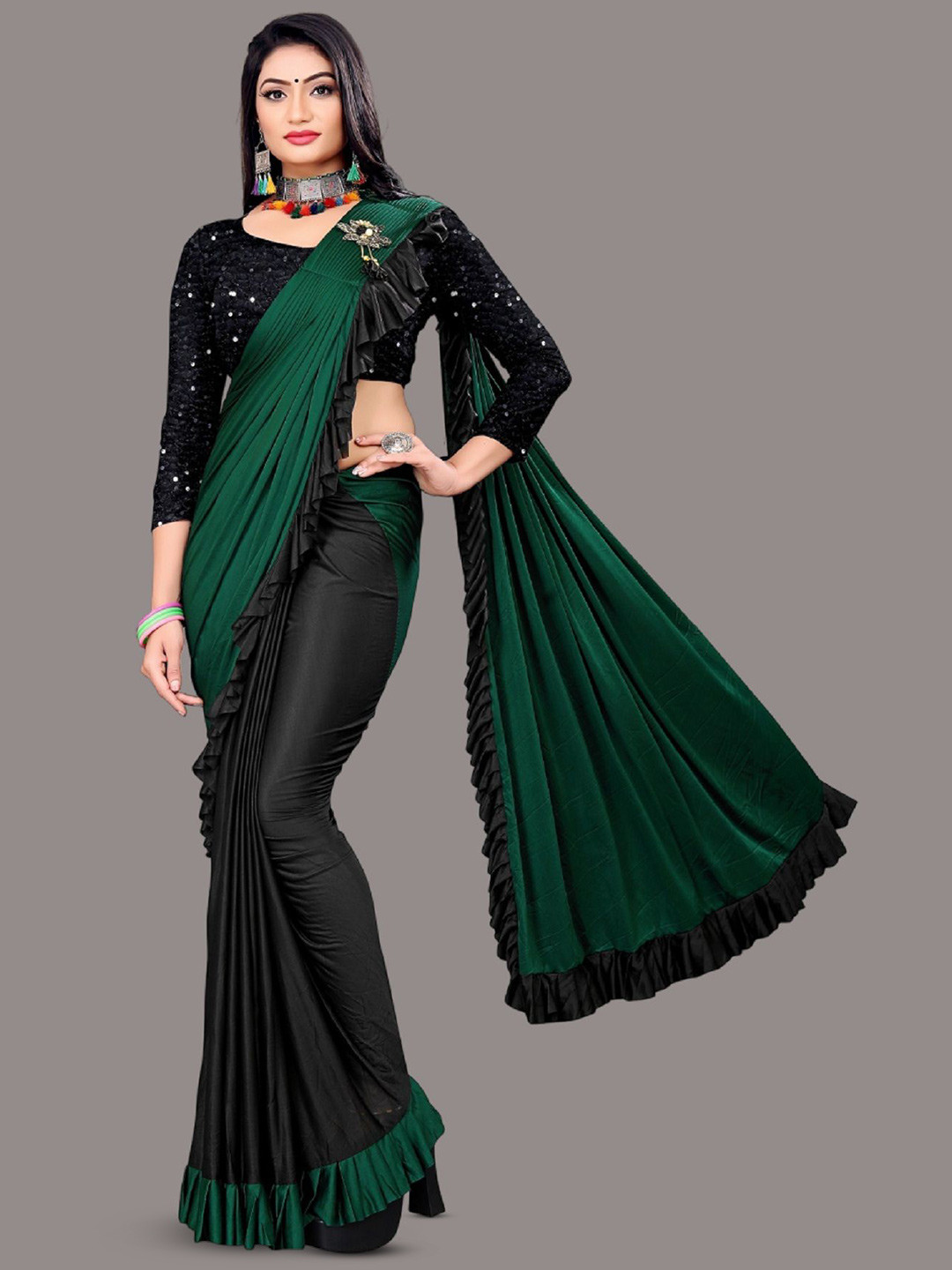 Buy Aika Solid Plain Saree - Sarees for Women 30671797 | Myntra