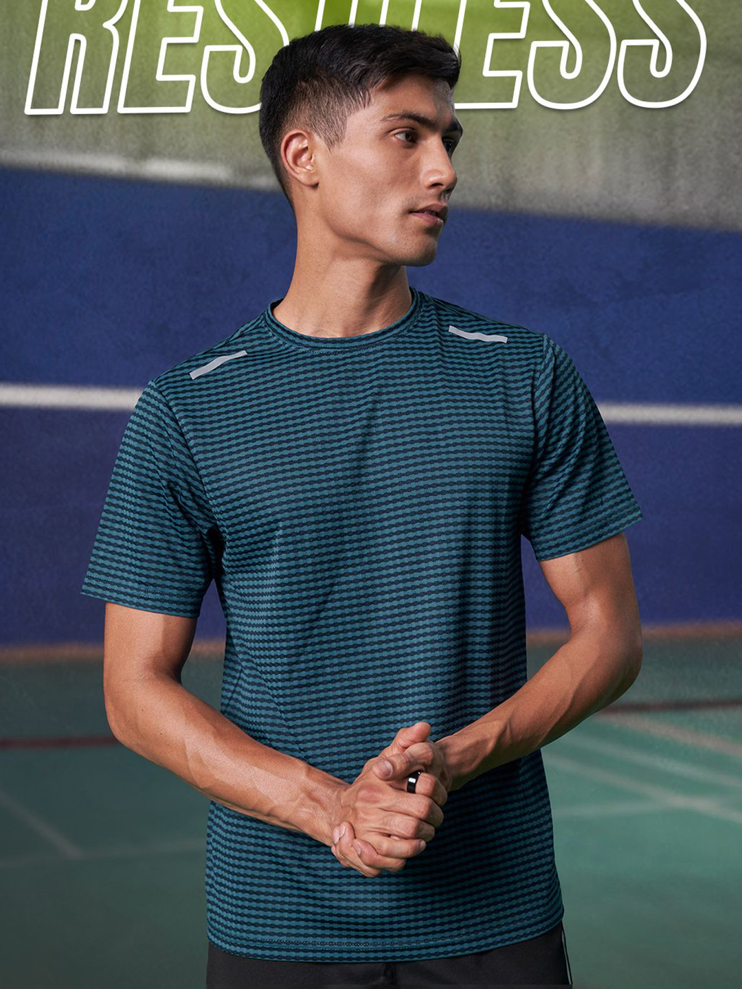 Buy Fit Monkey Men Abstract Printed Round Neck T Shirt - Tshirts for ...