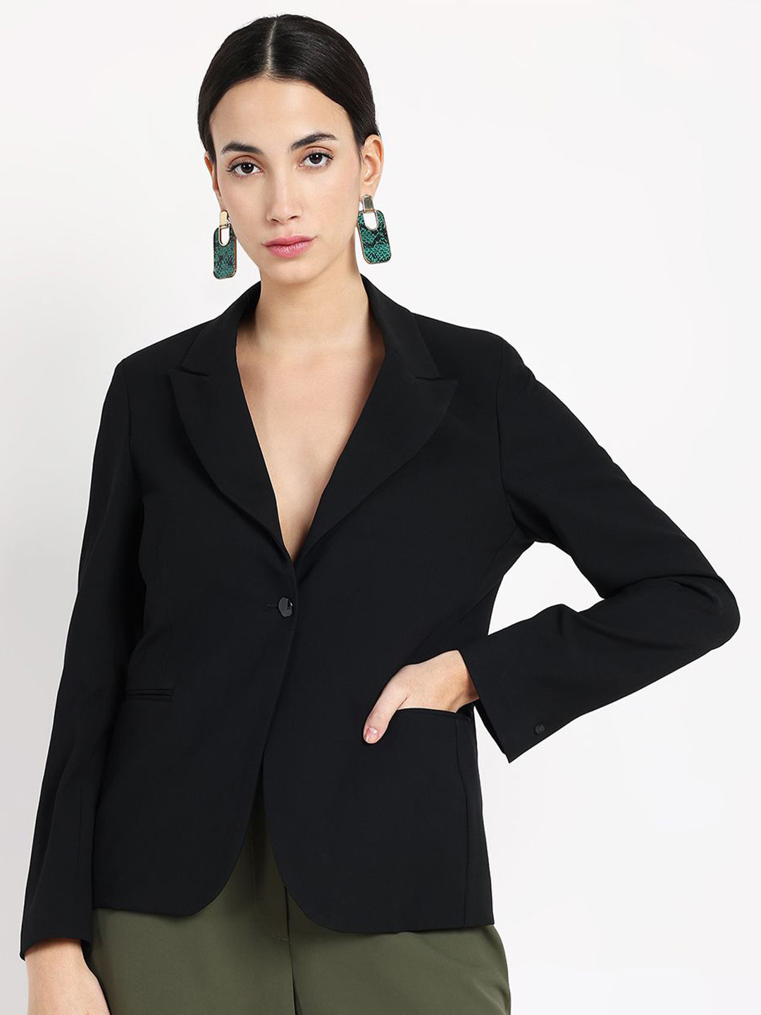 Buy RAREISM Zivya Notched Lapel Single Breasted Blazer - Blazers for Women 30698904 | Myntra