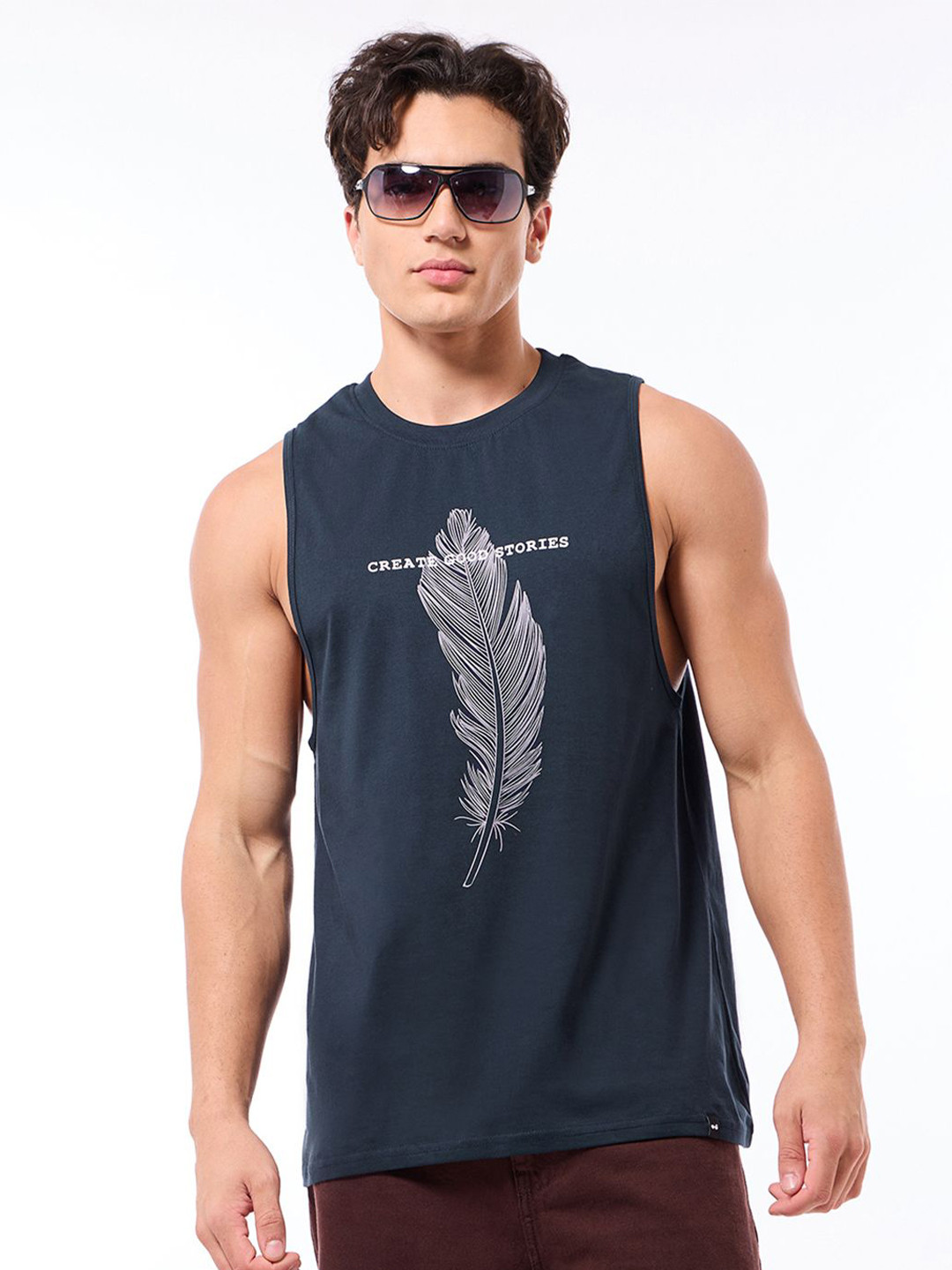 Buy Bewakoof Men Printed Cotton Sleeveless Innerwear Vest - Innerwear ...