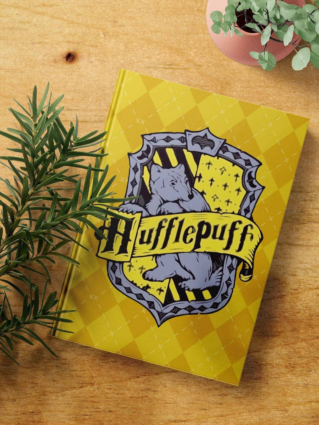 Buy Macmerise Crest Hufflepuff Printed Hard Cover A5 Ruled Notebook ...