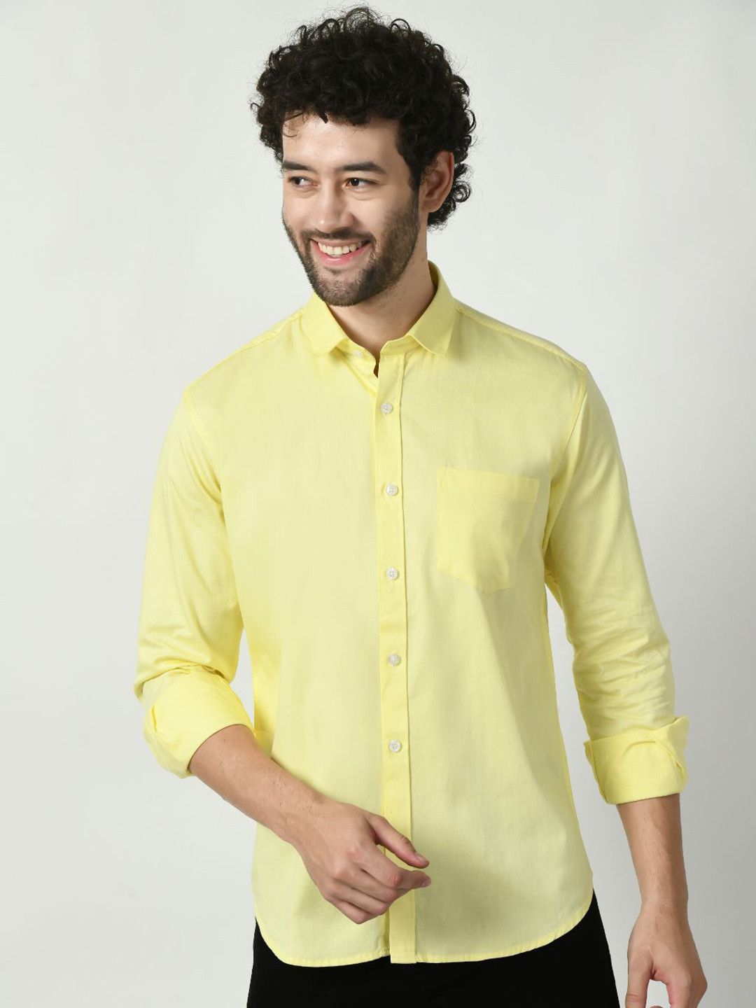 Buy PEBCO Men Classic Spread Collar Solid Cotton Slim Fit Casual Shirt - Shirts for Men 30709636 ...