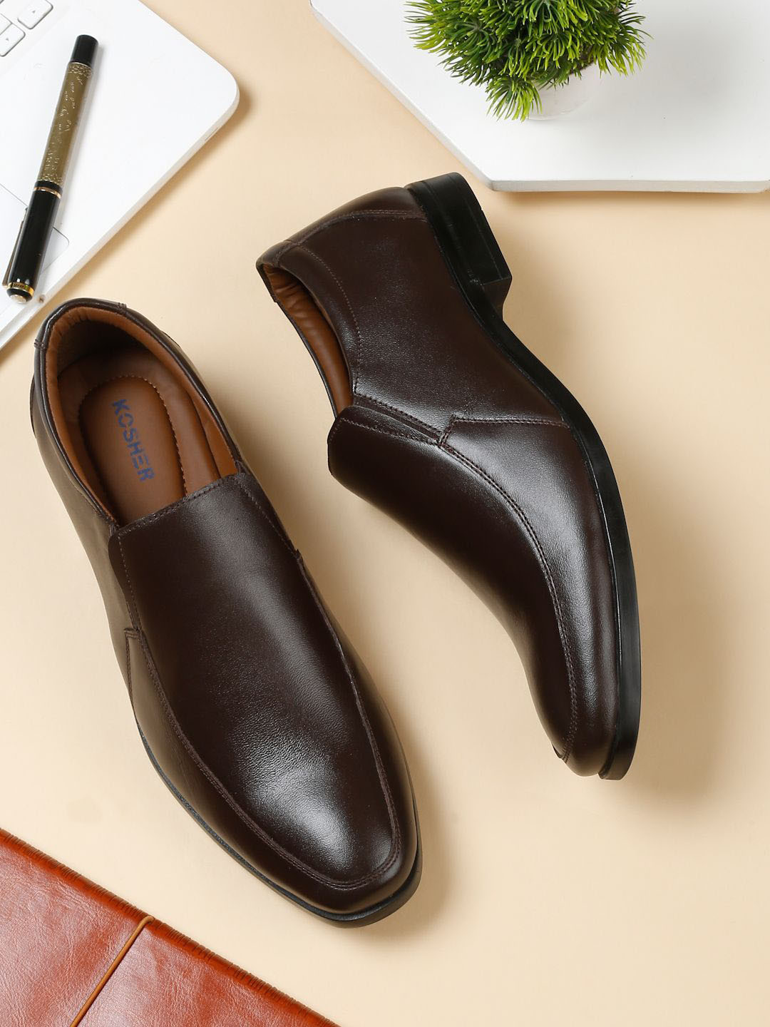 Buy Kosher Men Leather Formal Slip Ons - Formal Shoes for Men 30705976 ...