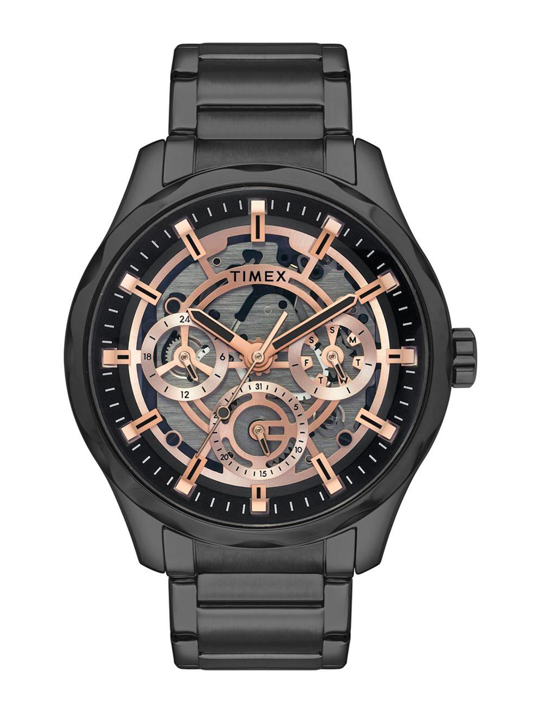 Buy Timex Men Brass Skeleton Dial & Stainless Steel Straps Analogue ...