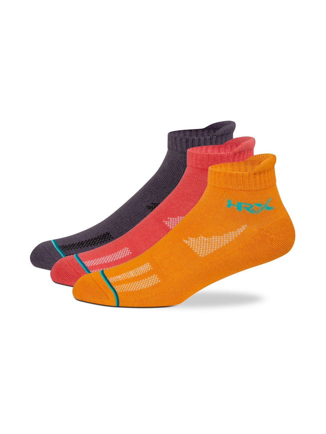 Buy HRX By Hrithik Roshan Orange Coloured & Black Men Pack Of 3 ...