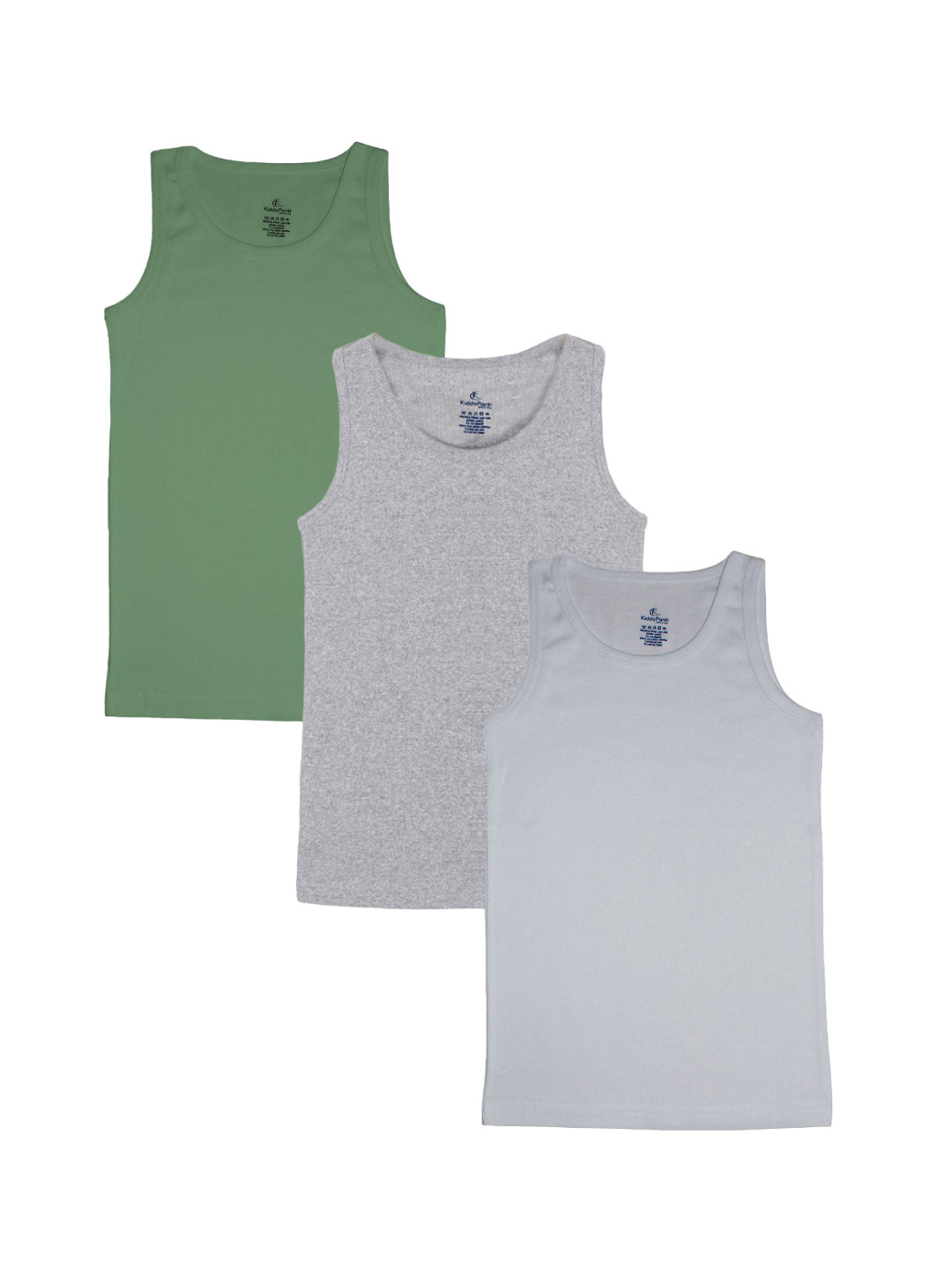 Buy KiddoPanti Infant Boys Pack Of 3 Pure Cotton Basic Vests ...