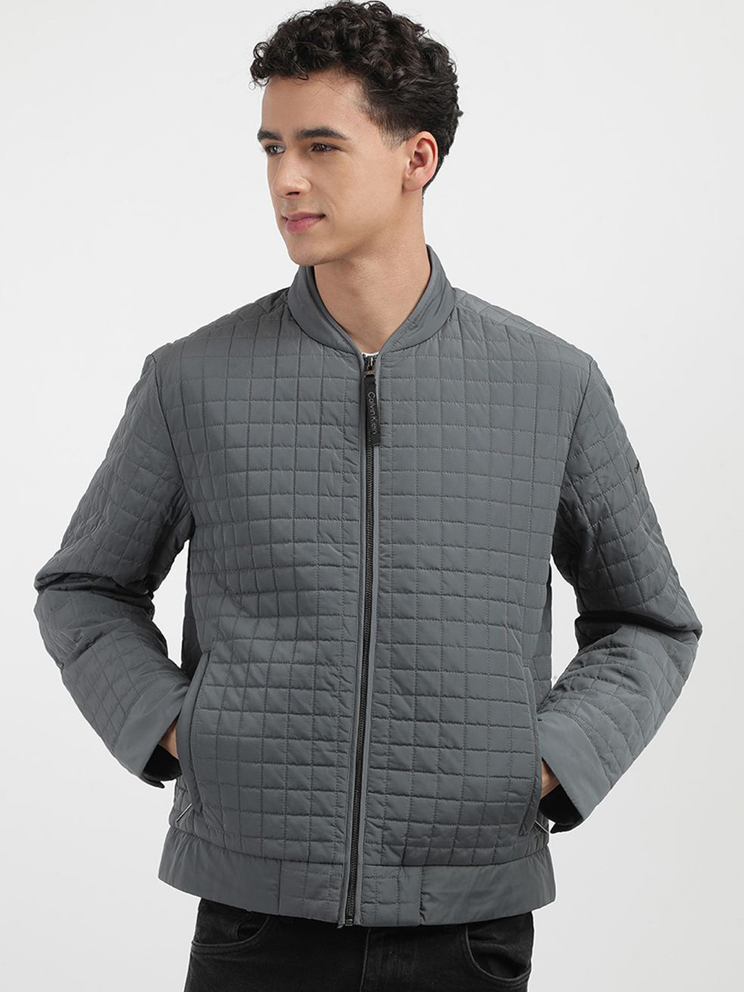 Buy Calvin Klein Jeans Men Checked Windcheater Quilted Jacket With ...