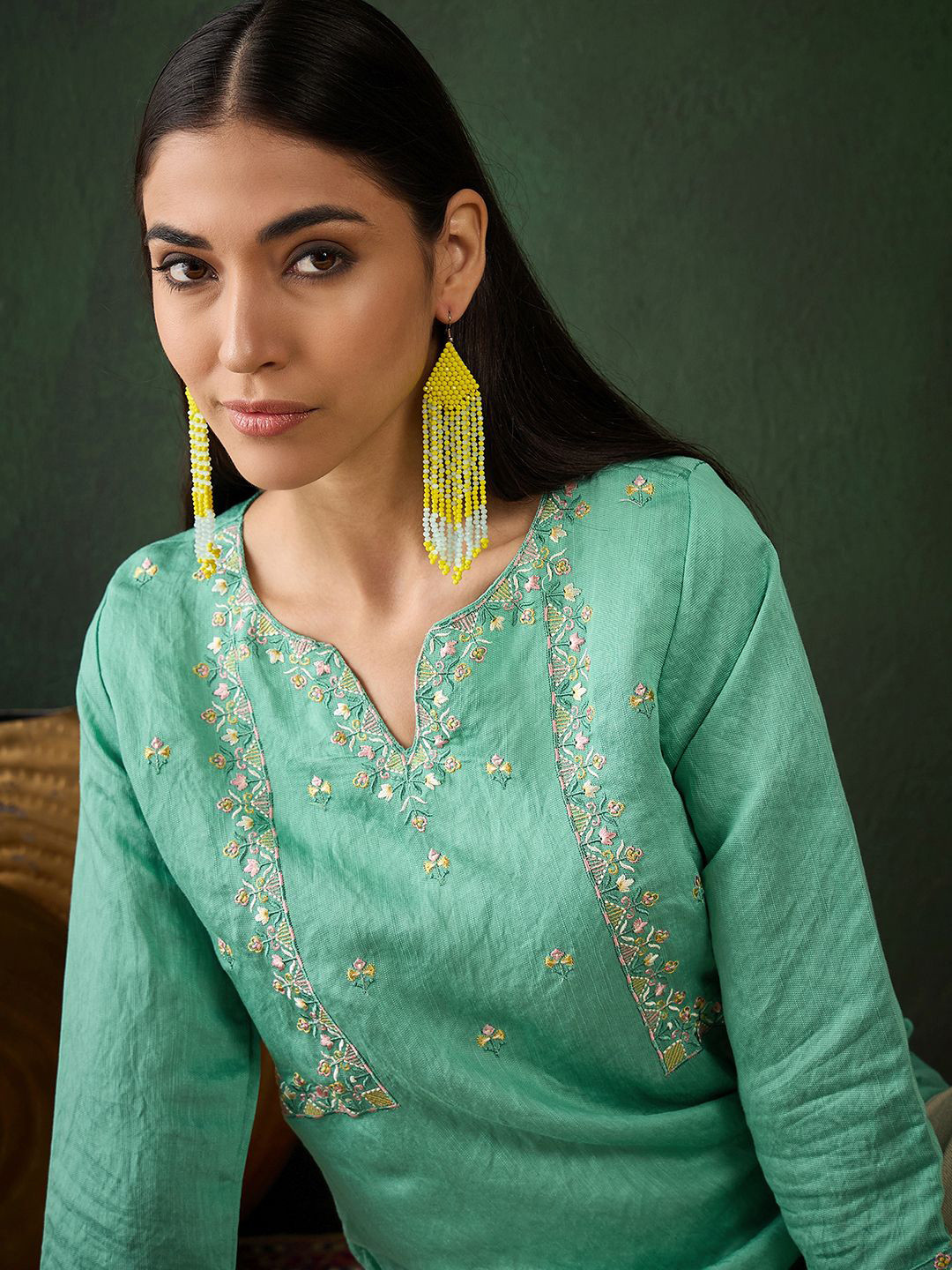 Buy Sangria Embroidered A Line Tops - Tops for Women 30726630 | Myntra