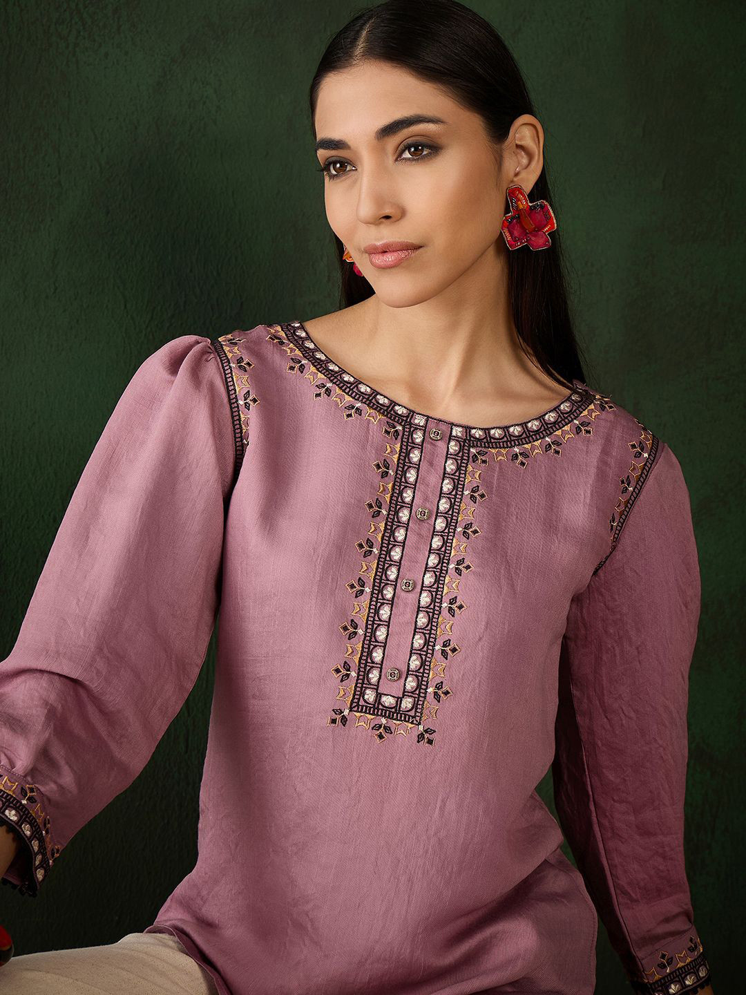 Buy Sangria Embroidered A Line Tops - Tops for Women 30726642 | Myntra