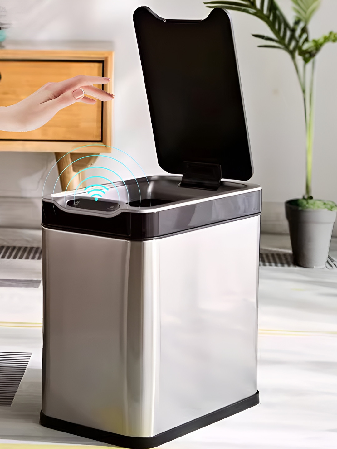 Buy The Better Home Grey & Black Stainless Steel Automatic Dustbins ...