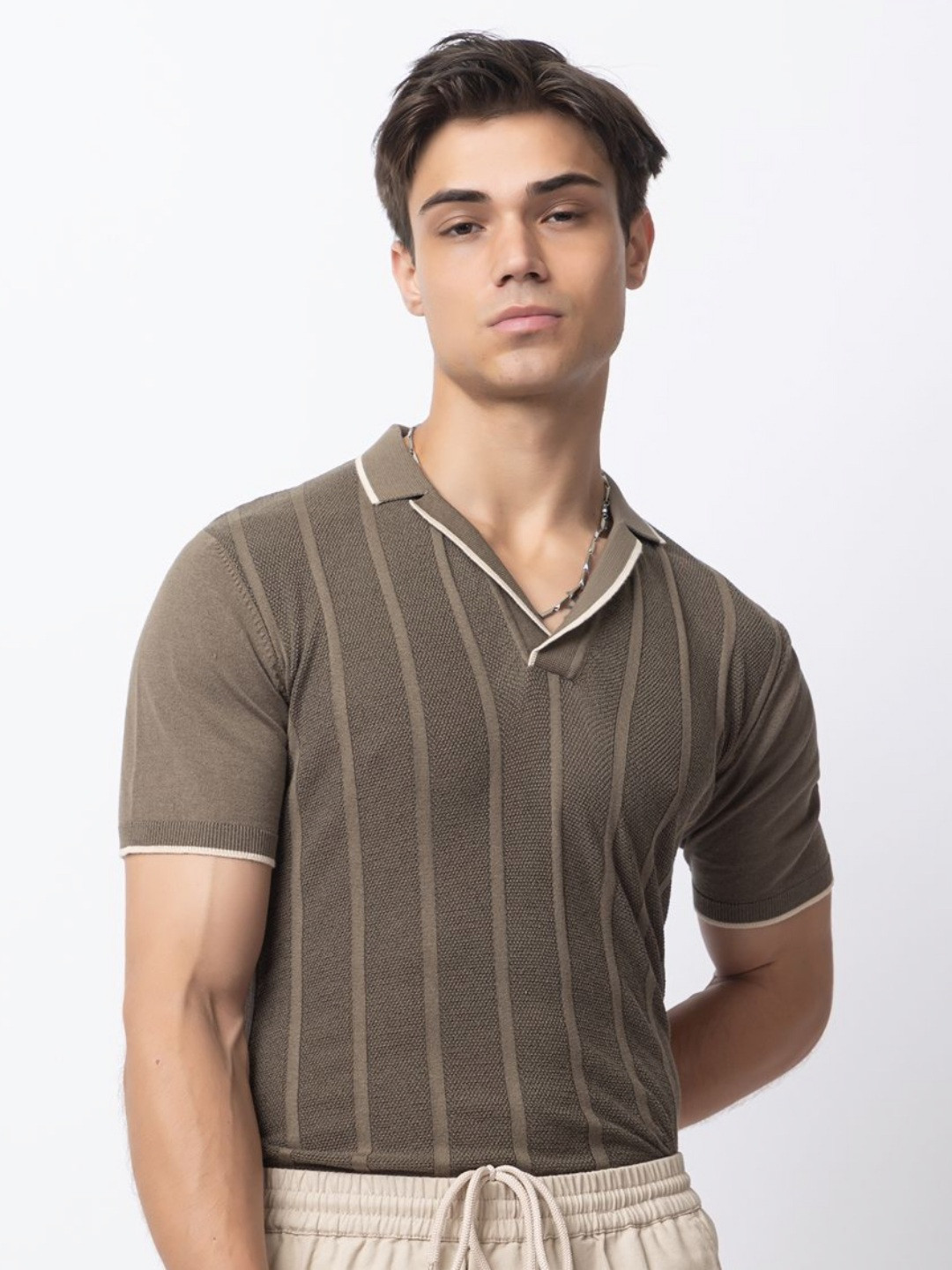 Buy ARMISTO Men Cuban Polo Collar Pure Cotton Knit T Shirt - Tshirts ...