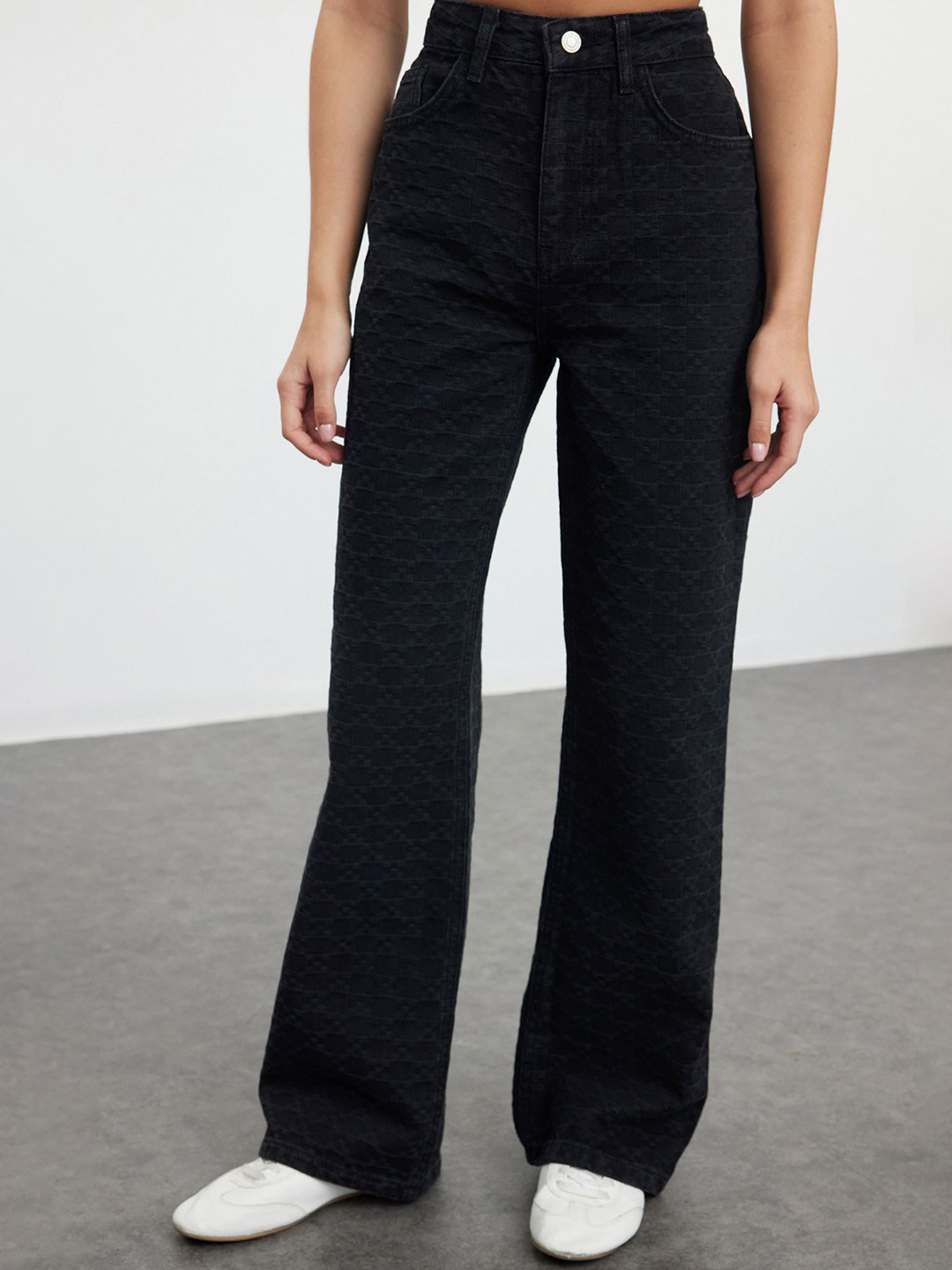 Buy Trendyol Women High Rise Textured Jeans - Jeans for Women 30746280 ...